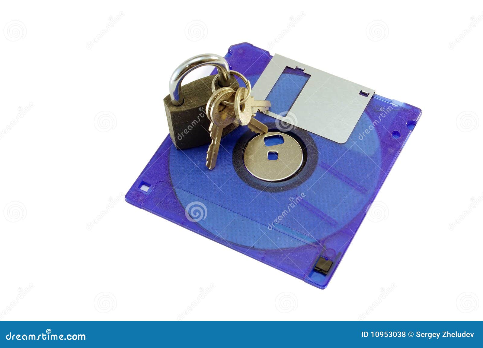 Diskette with a lock stock photo. Image of white, defence - 10953038