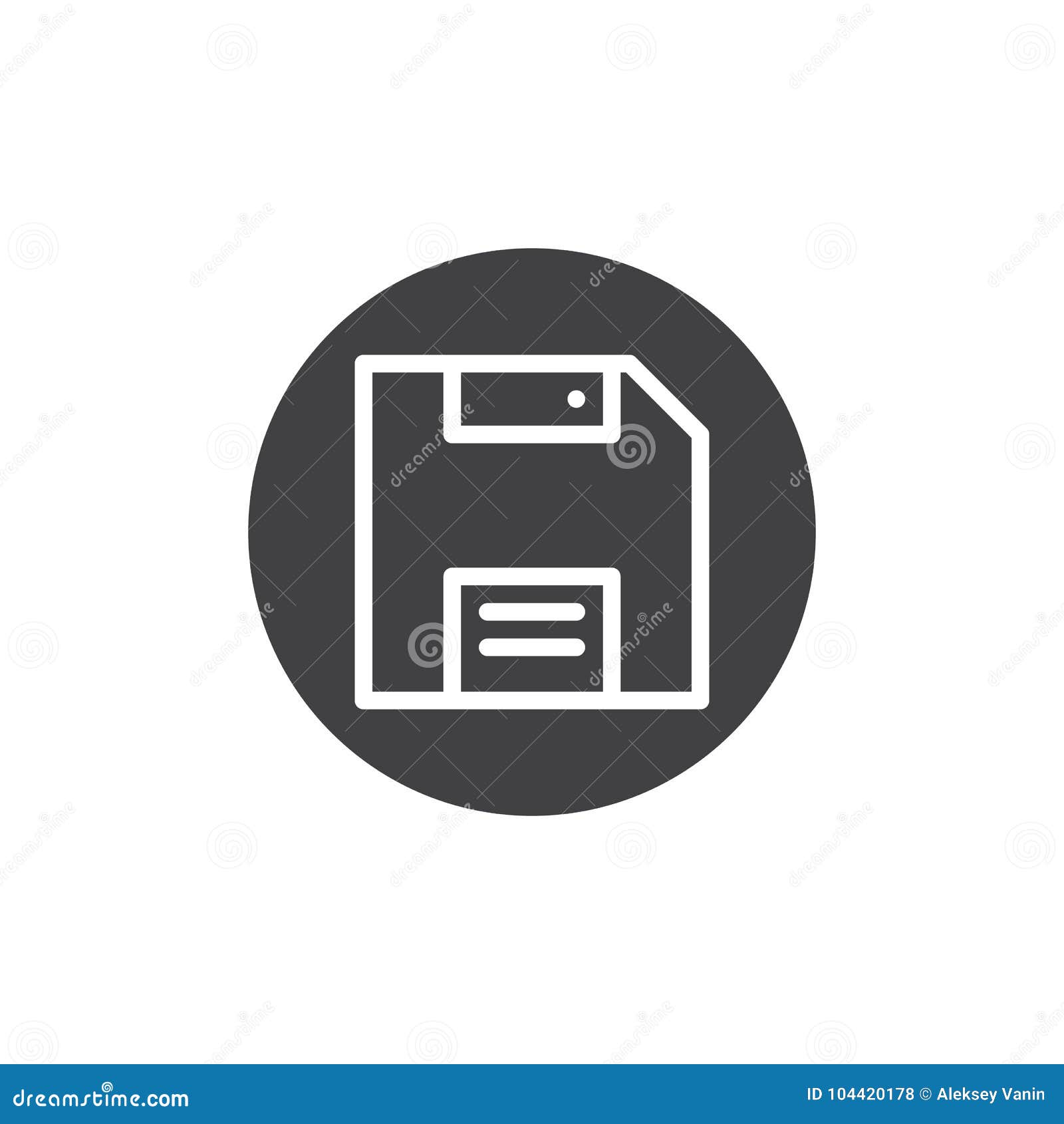 Diskette icon vector stock vector. Illustration of single - 104420178