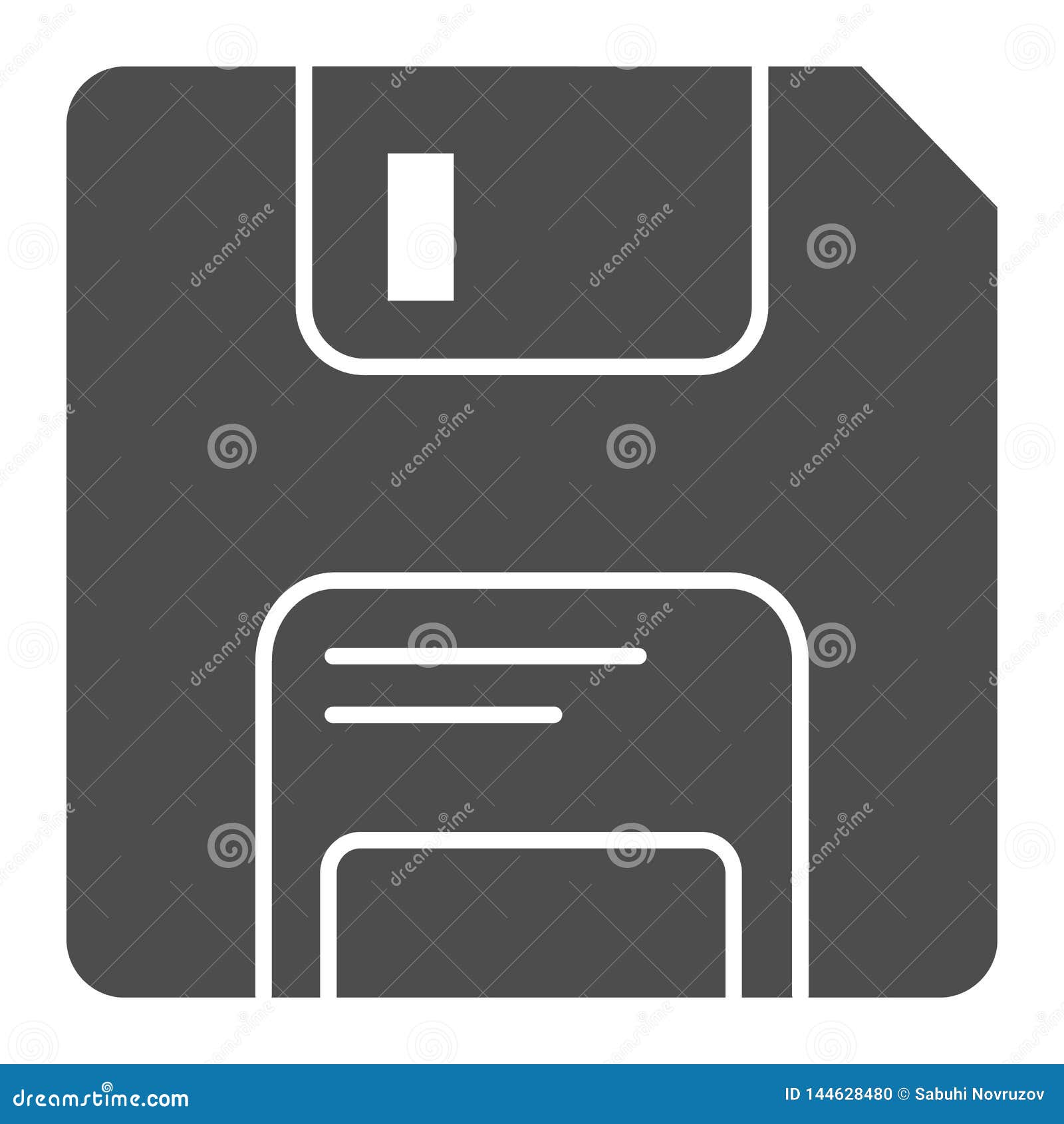 Diskette Solid Icon. Memory Vector Illustration Isolated on White Stock ...