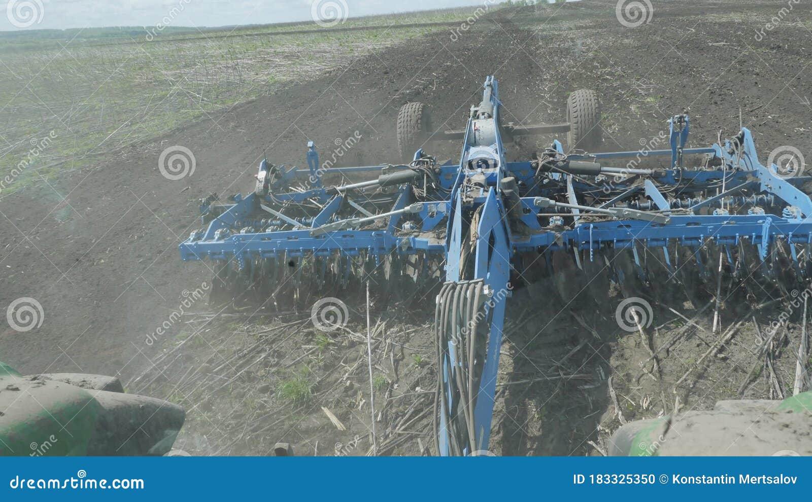 Disking the Soil. Short Disc Harrow Stock Footage - Video of cultivator ...