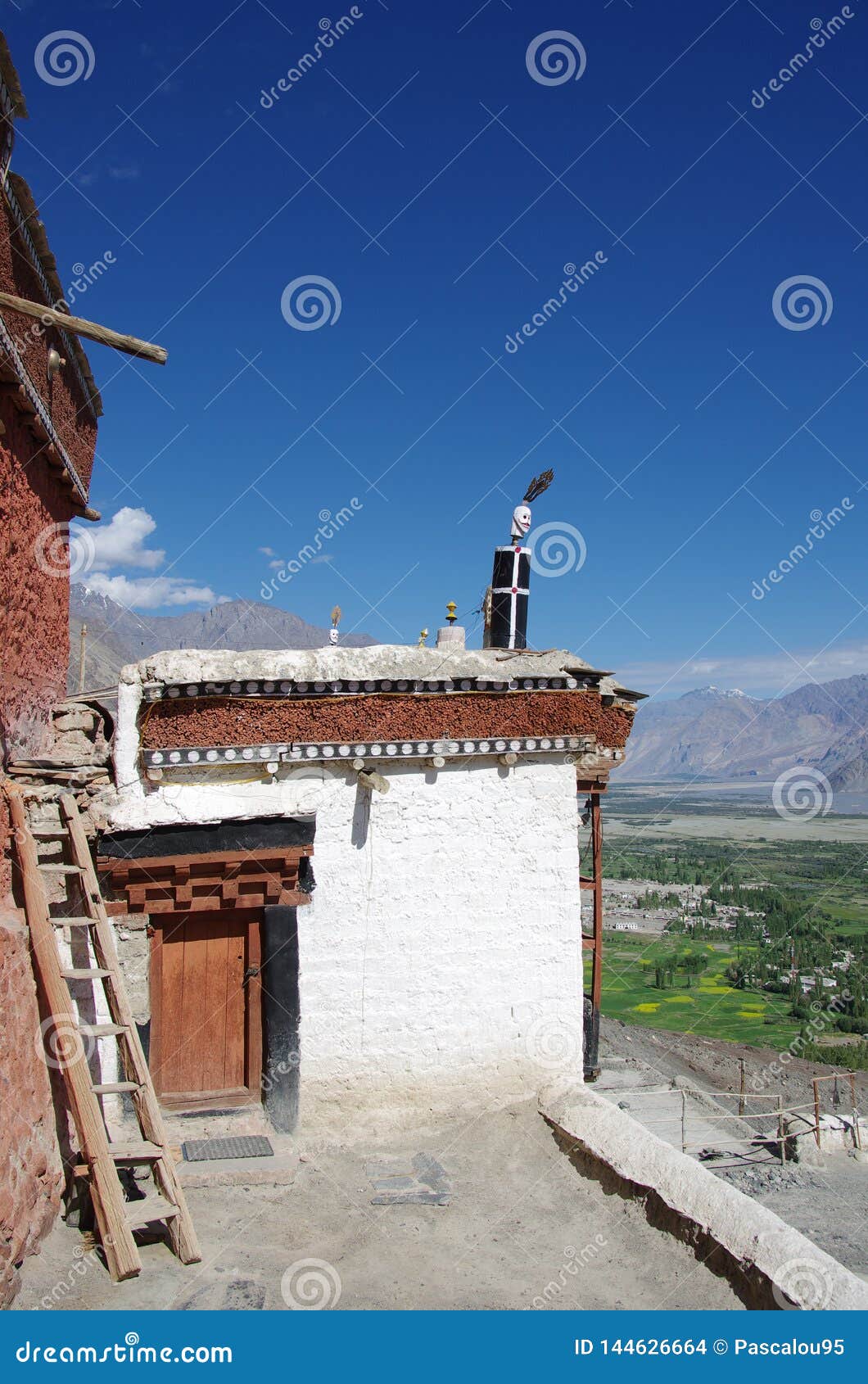 The Diskit Monastery in Ladakh, India Stock Photo - Image of diskit ...
