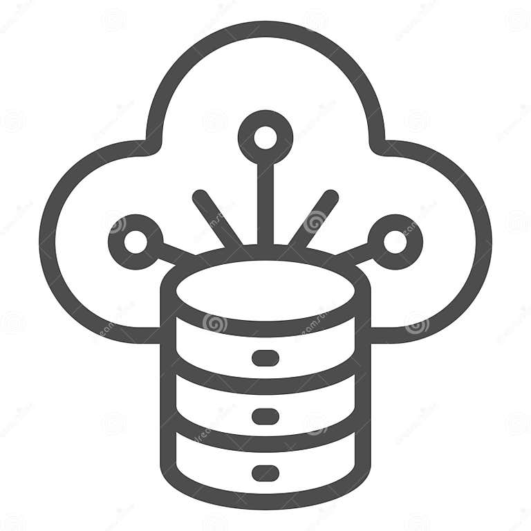 Disks Array Cloud Storing Line Icon, Data Sharing Concept. Vector ... Disks Array Cloud Storing Line Icon, Data Sharing Concept. Vector ...