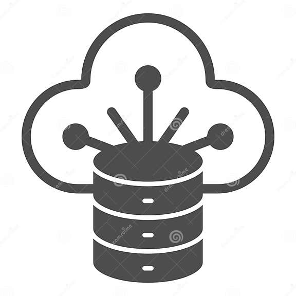 Disks Array Cloud Storing Solid Icon, Data Sharing Concept. Vector ...