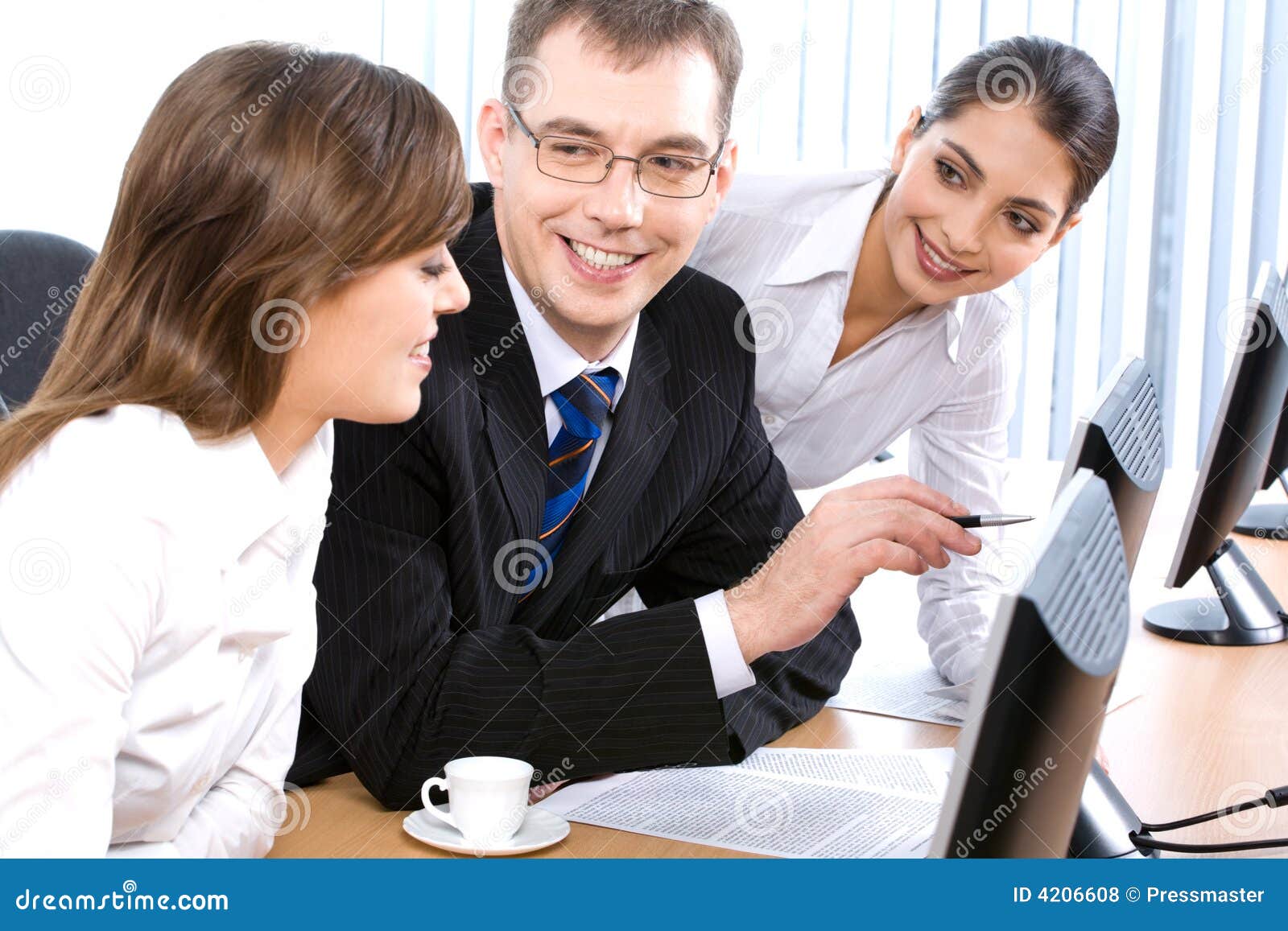 Diskussion stockfoto. Bild von unternehmer, erklären, glücklich - 4206608