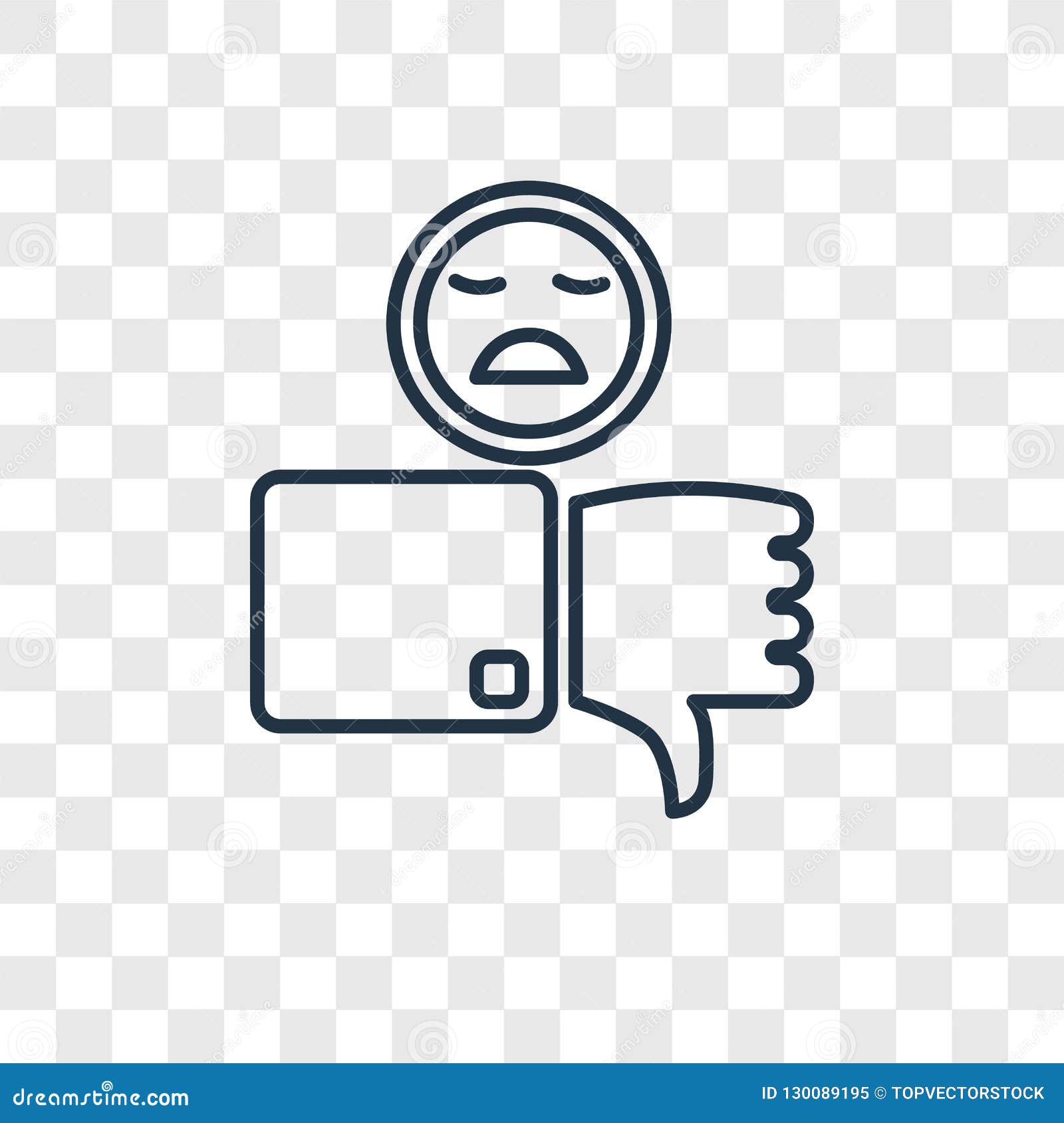 Dislike Concept Vector Linear Icon Isolated on Transparent Background ...