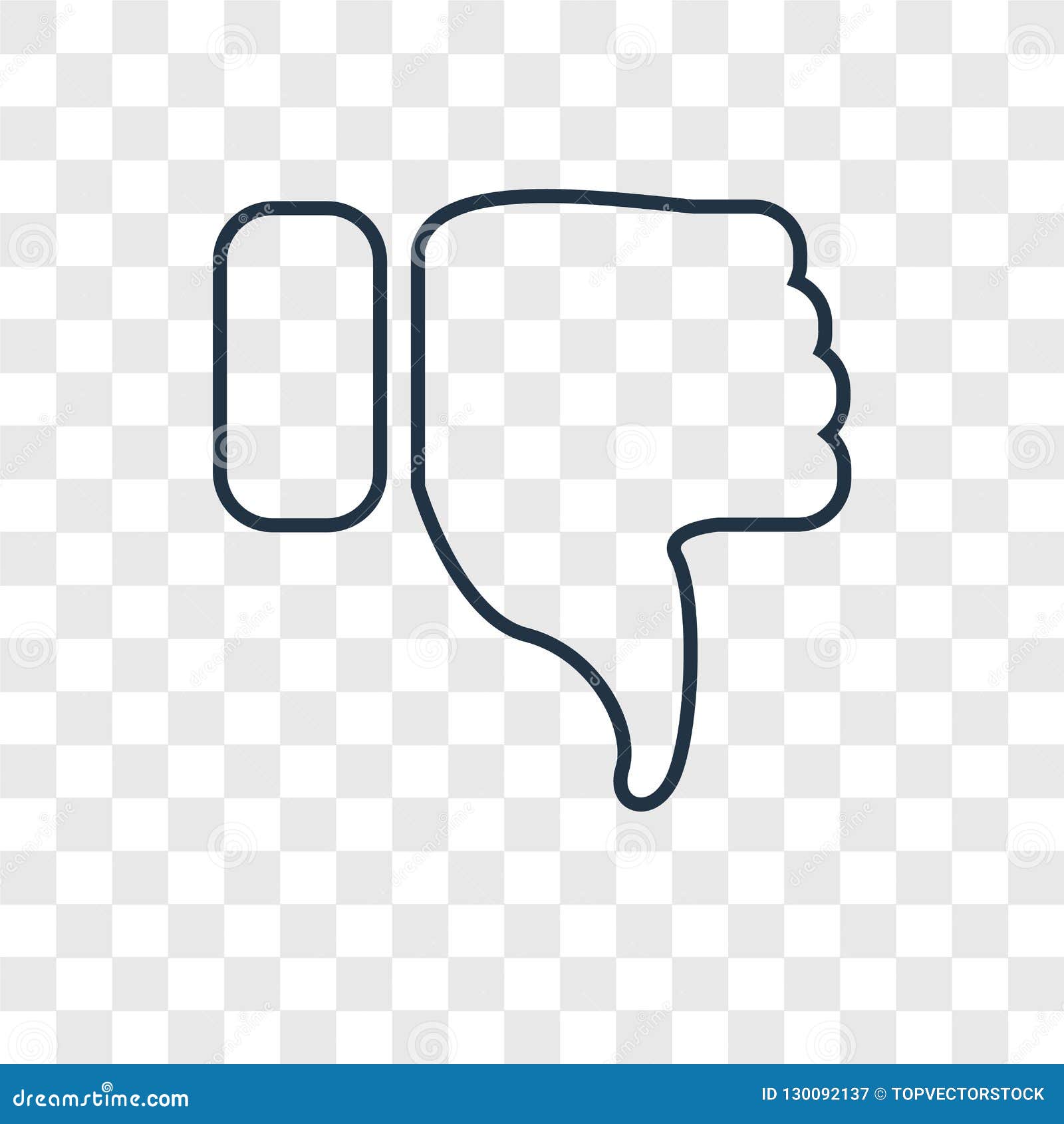 Dislike Concept Vector Linear Icon Isolated on Transparent Background ...