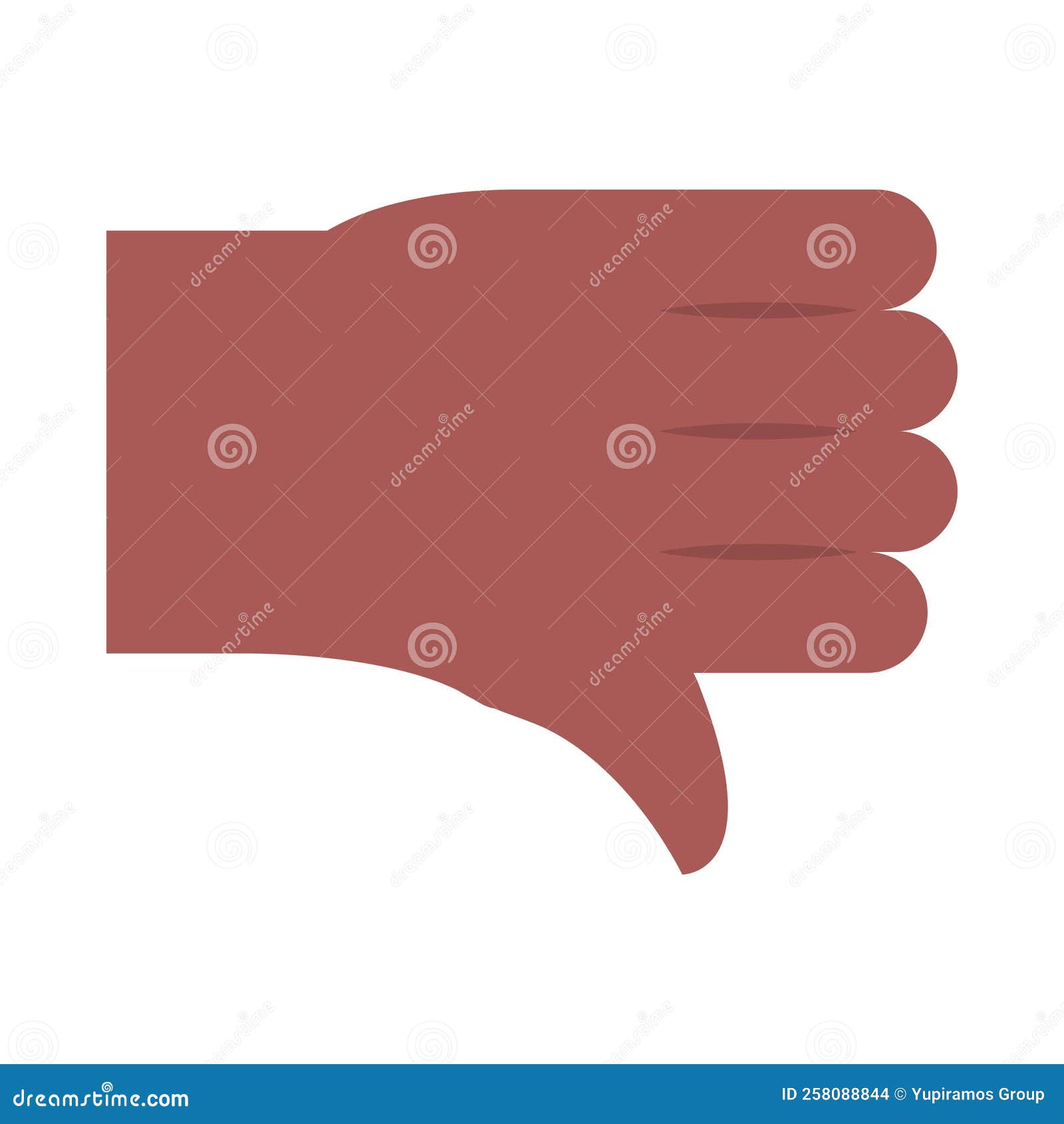 Dislike hand gesture stock vector. Illustration of thumbs - 258088844