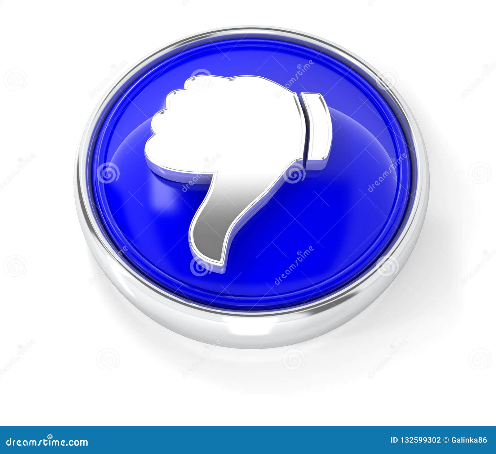Dislike Icon on Glossy Blue Round Button Stock Illustration ...