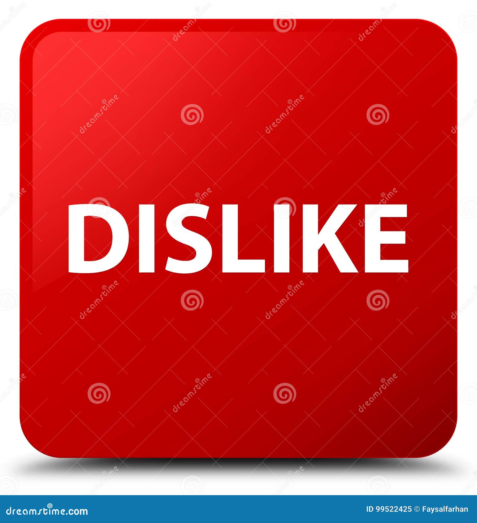 Dislike red square button stock illustration. Illustration of disgust ...