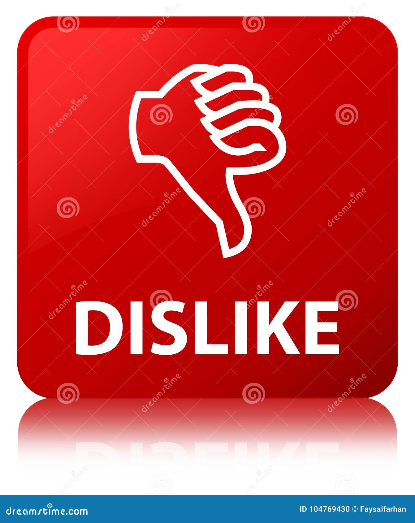 Dislike red square button stock illustration. Illustration of negative ...