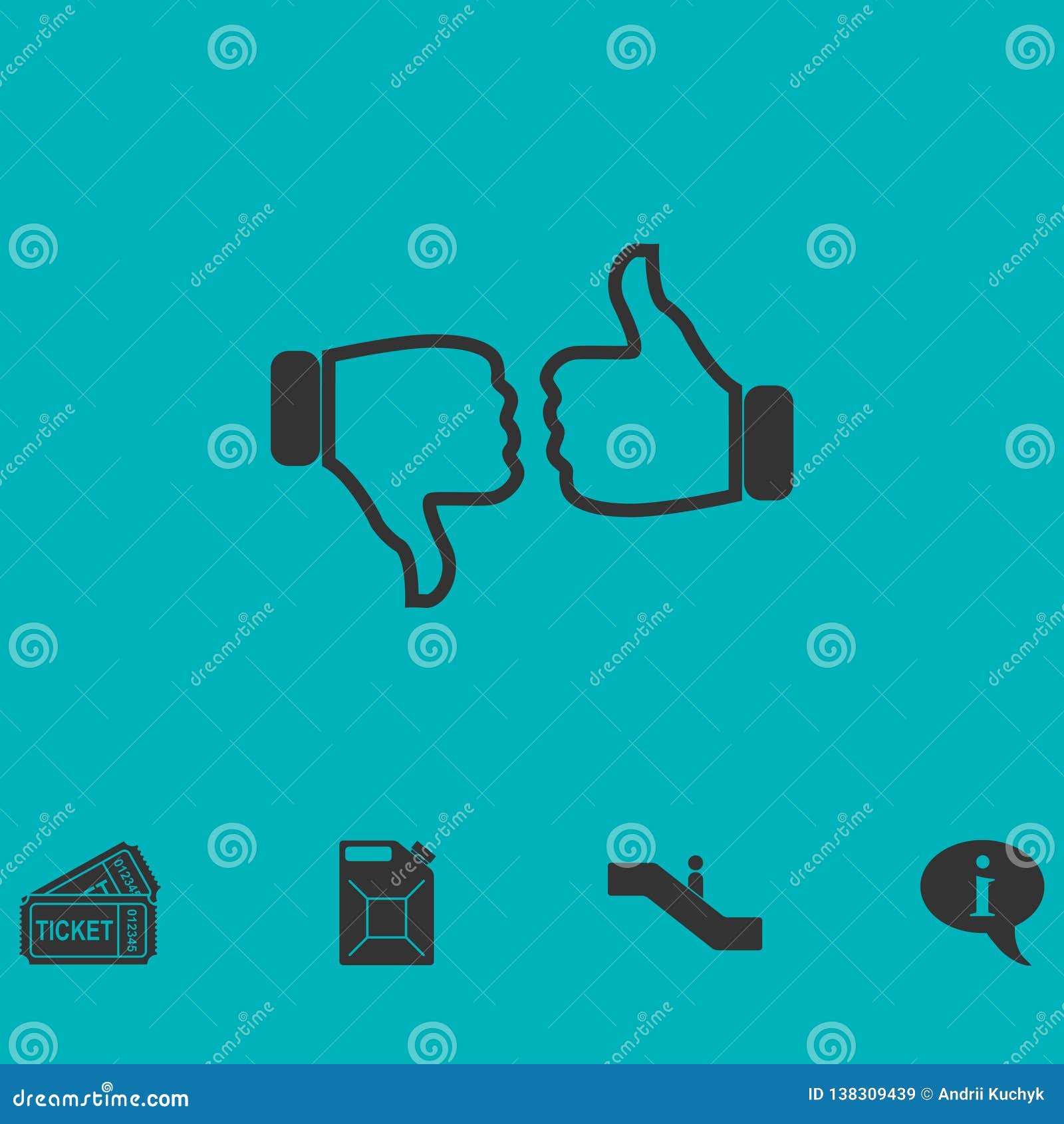 Dislike like icon flat stock vector. Illustration of gift - 138309439