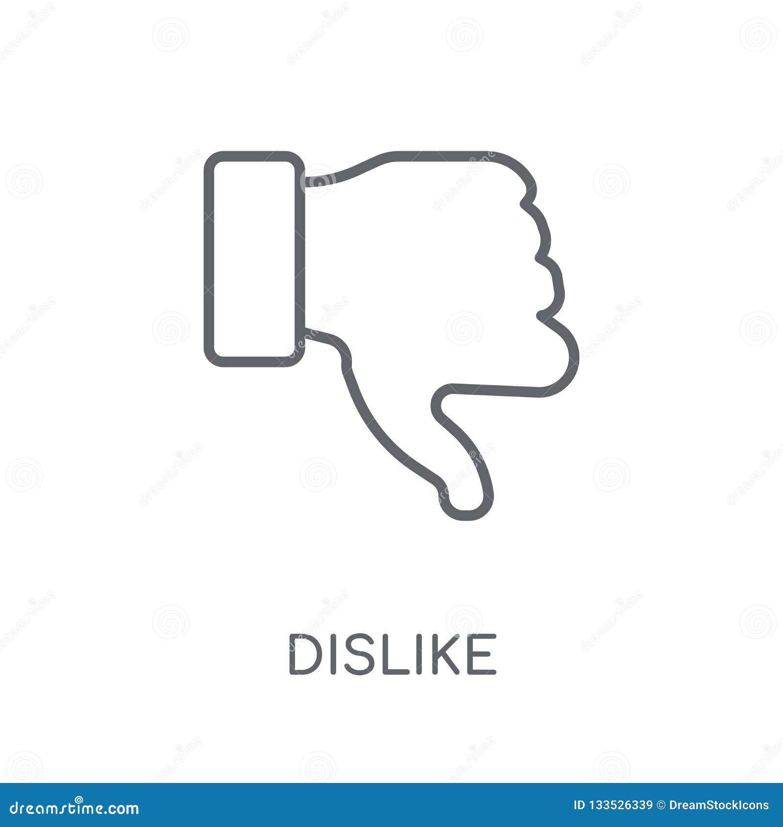 Dislike Linear Icon. Modern Outline Dislike Logo Concept on Whit Stock ...