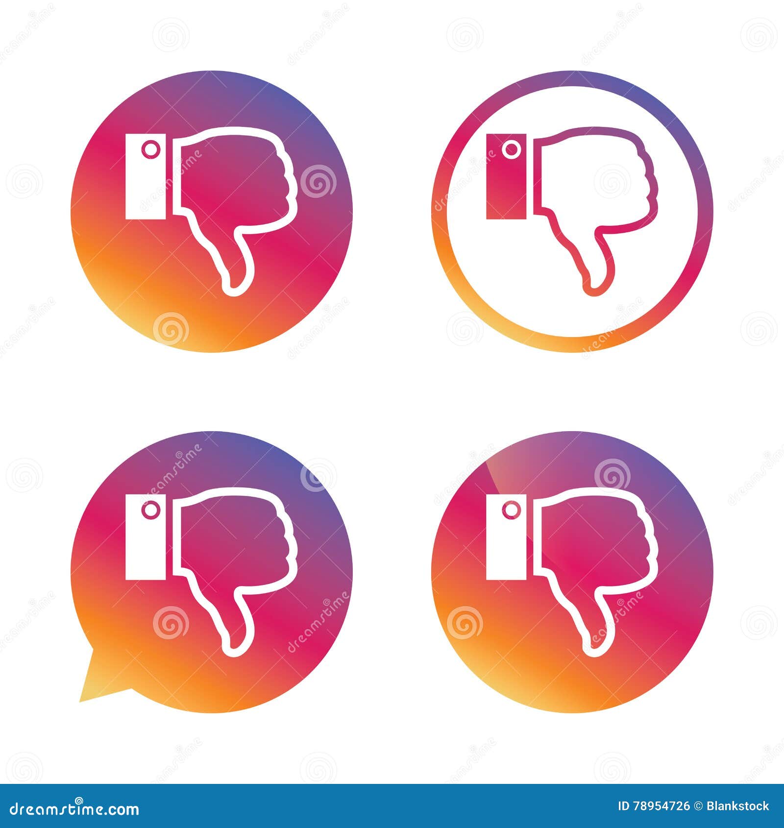 Dislike Sign Icon. Hand Finger Down Symbol. Stock Vector - Illustration ...