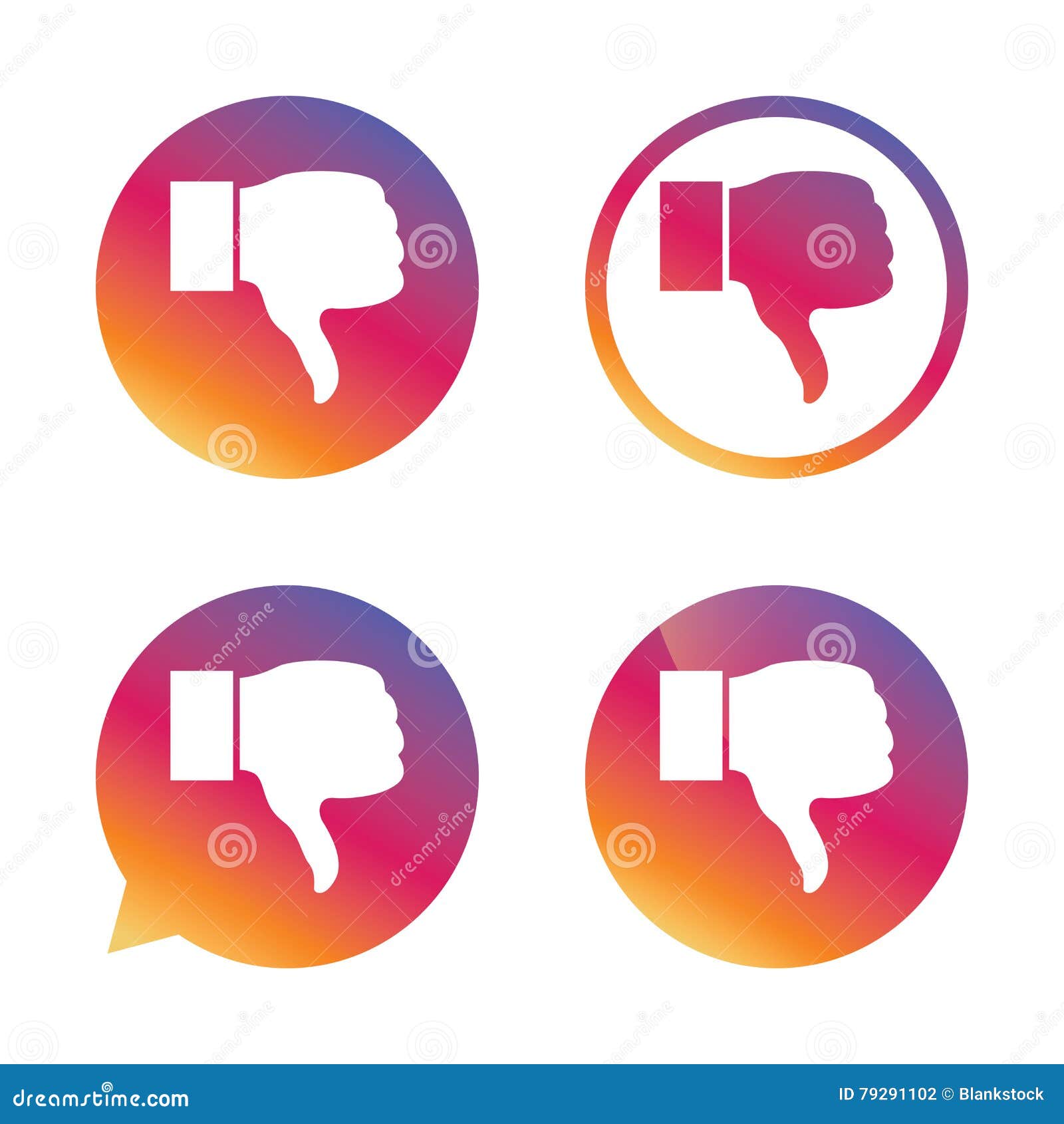 Dislike Sign Icon. Hand Finger Down Symbol. Stock Illustration ...