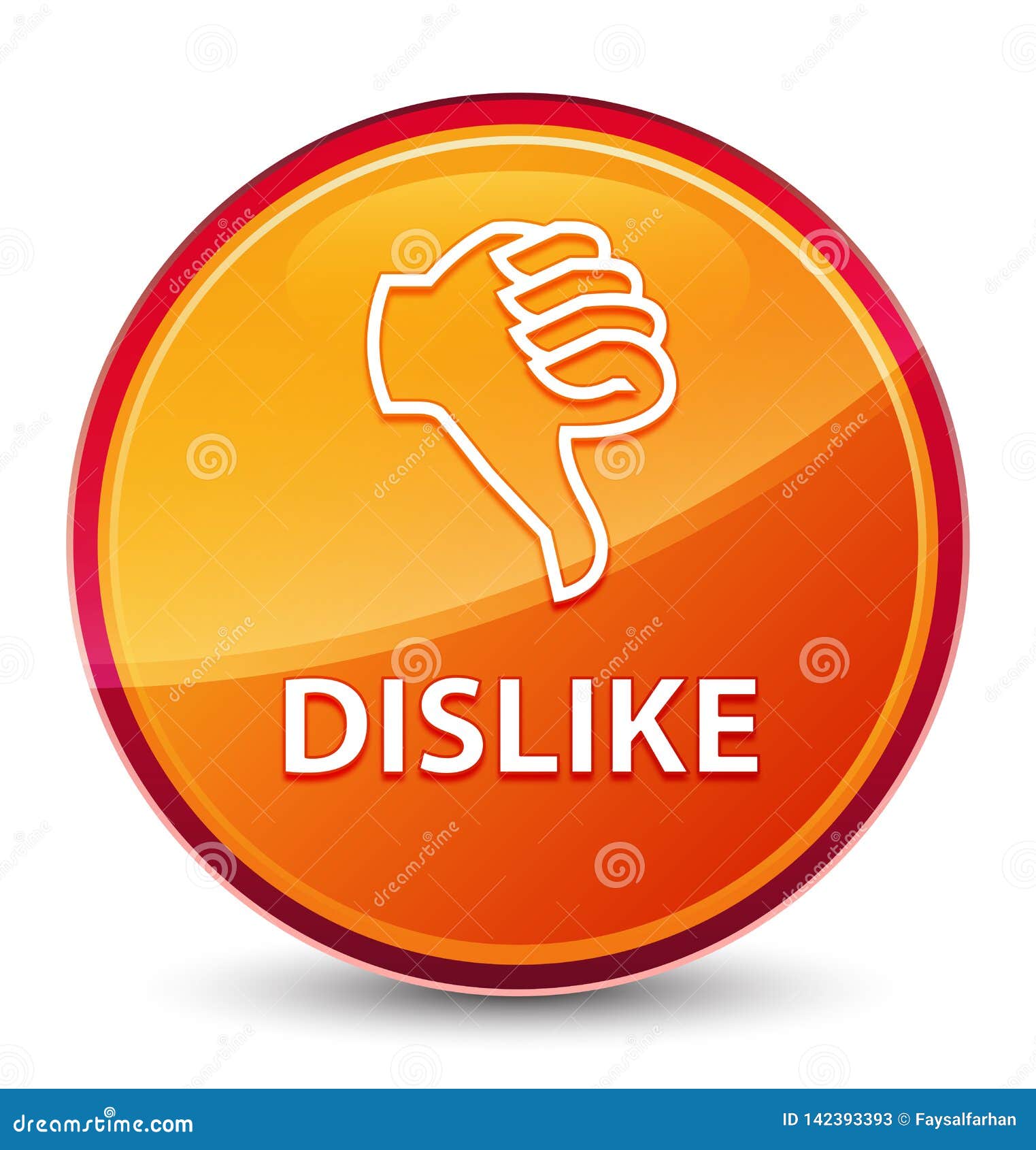Dislike Special Glassy Orange Round Button Stock Illustration ...