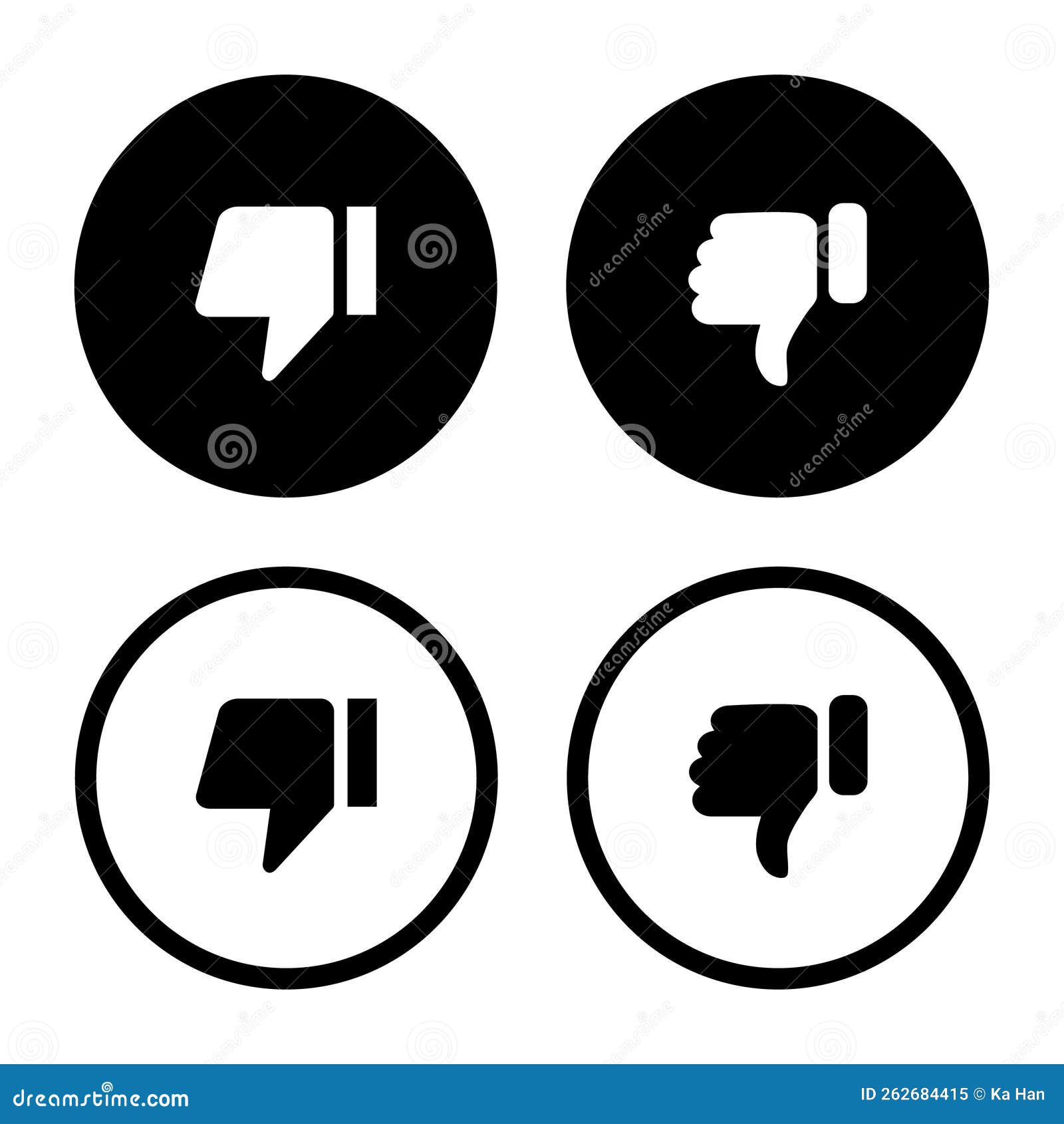 Dislike, Thumb Down Icon Vector Isolated on Circle Background Stock ...