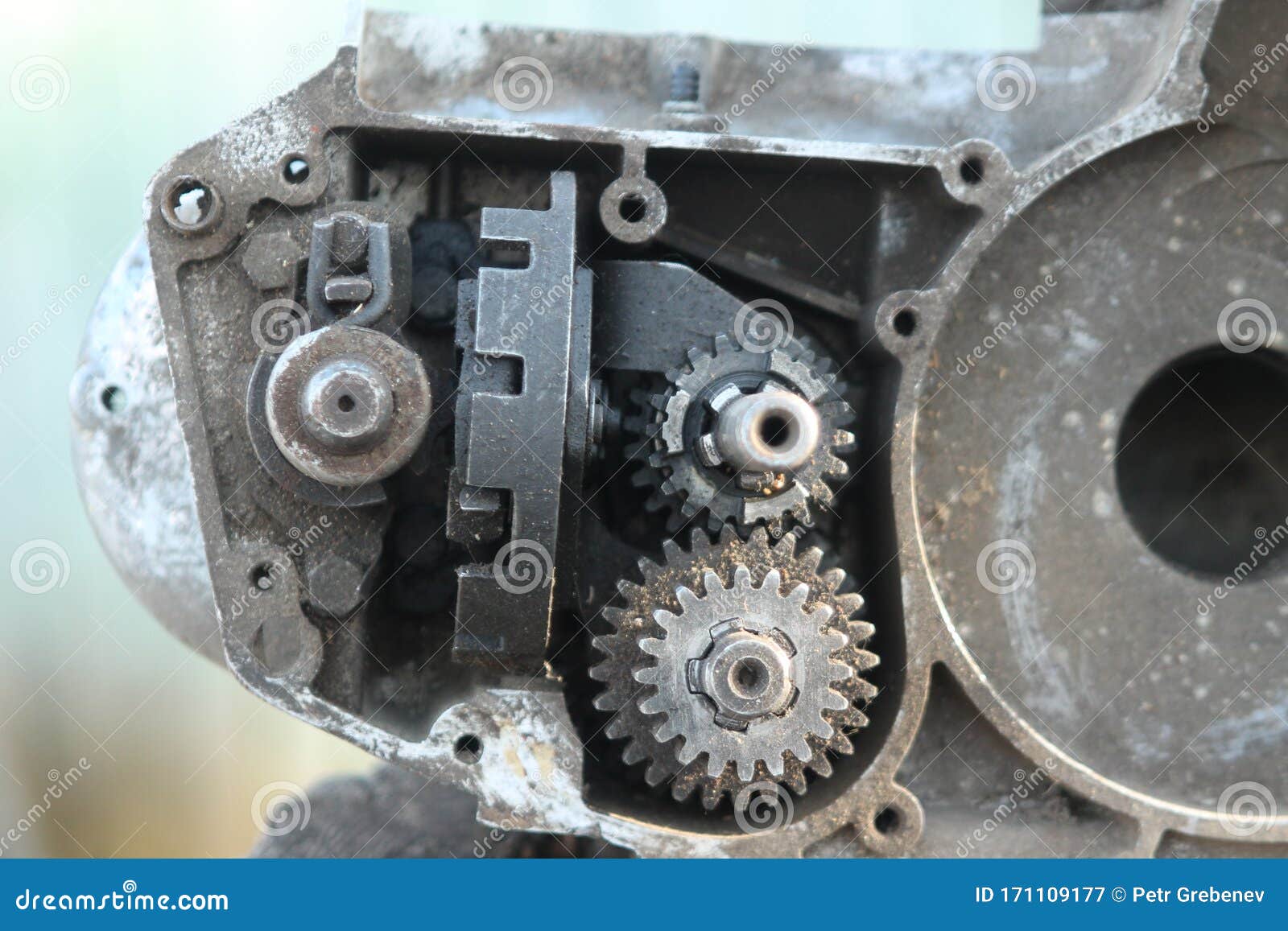 Dismantled Car Engine Under Bonnet With Dirty Details Stock Image ...