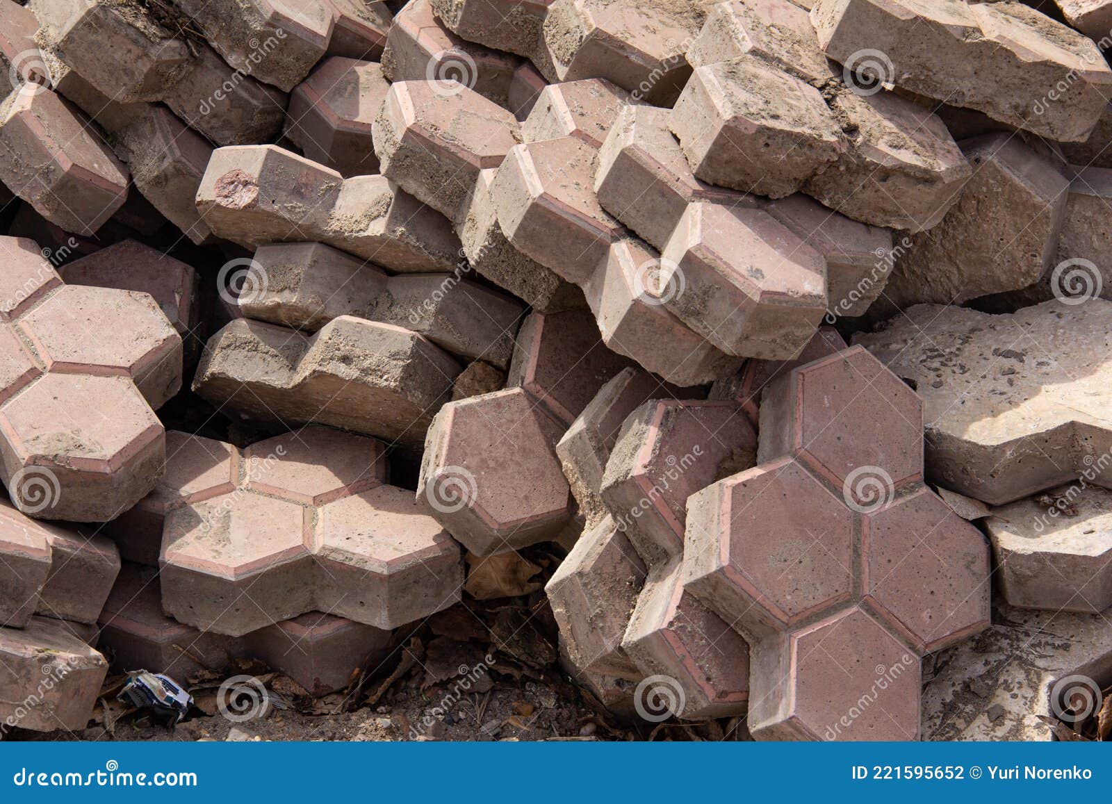 Dismantled Old Paving Slabs Piled in a Pile Stock Photo - Image of ...