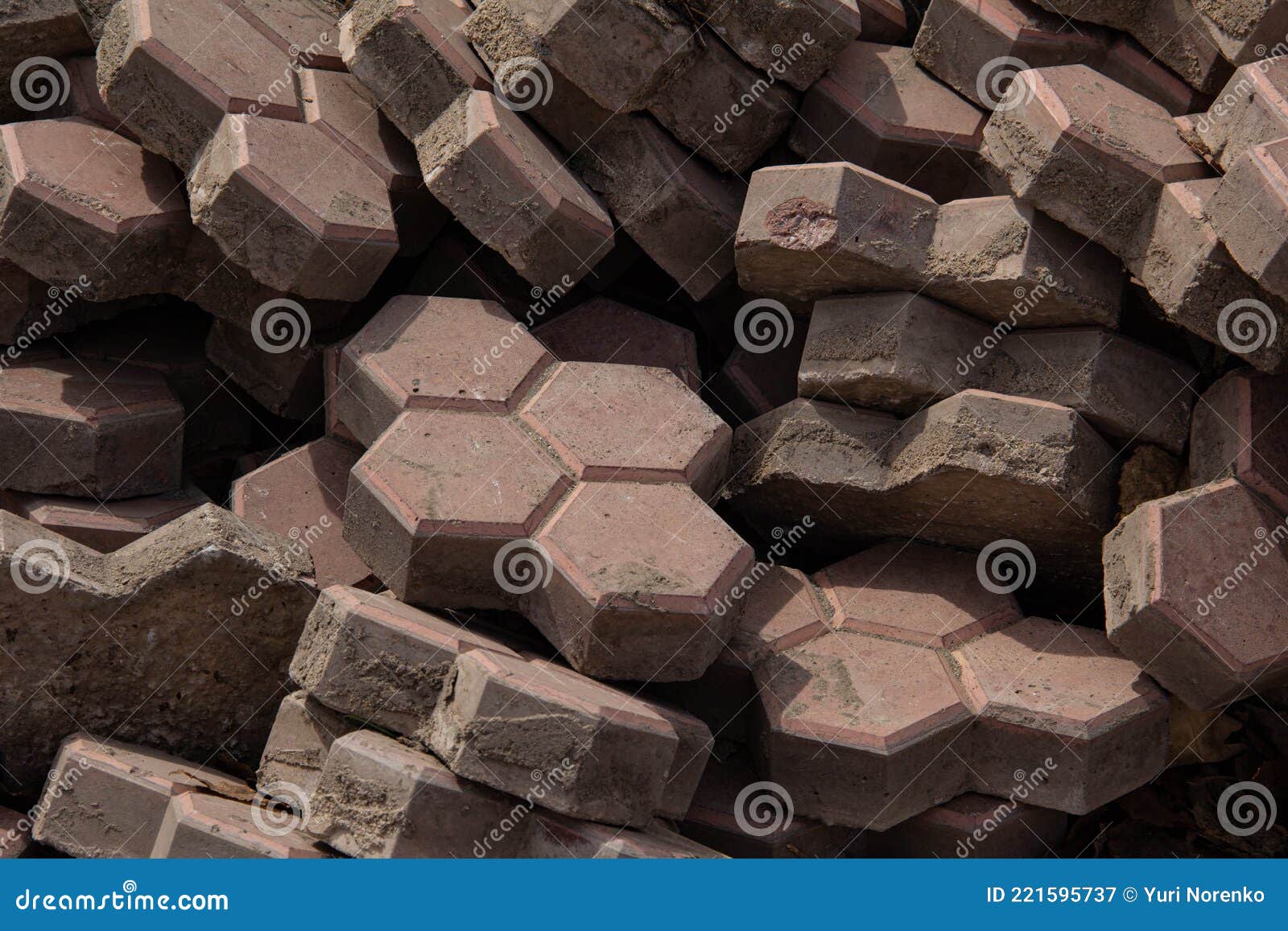Dismantled Old Paving Slabs Piled in a Pile Stock Image - Image of ...