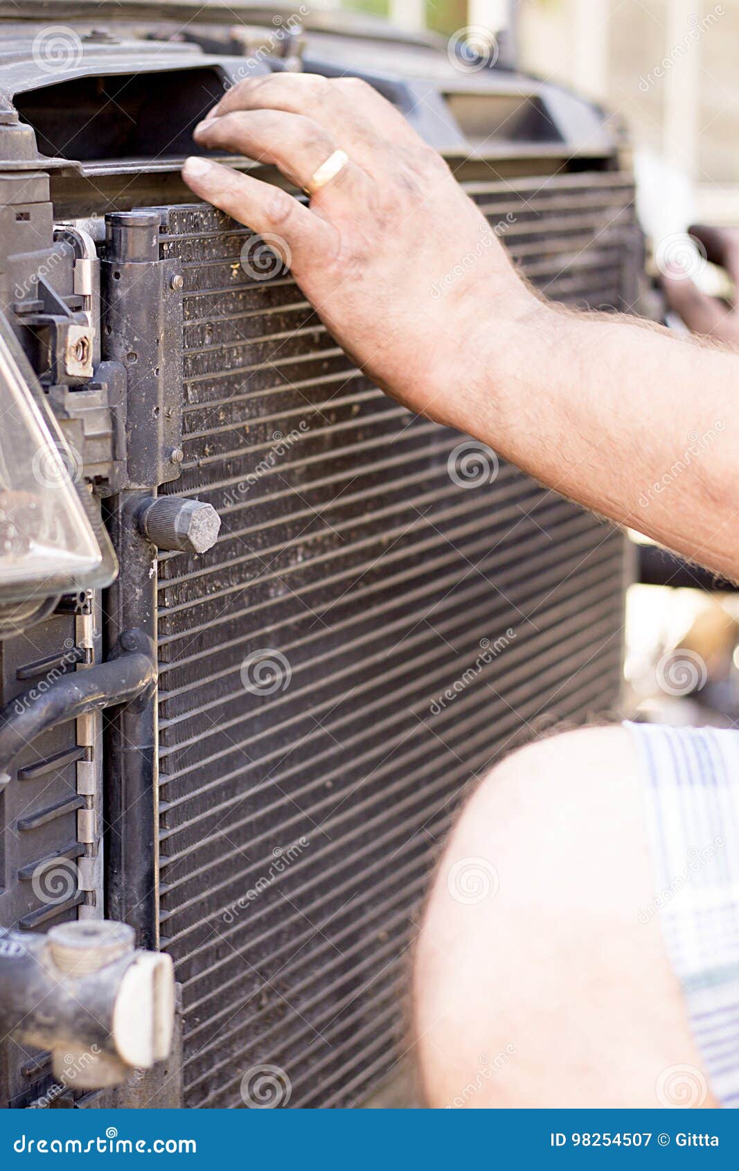 Dismantling Broken Car Radiator Stock Image - Image of industrial ...