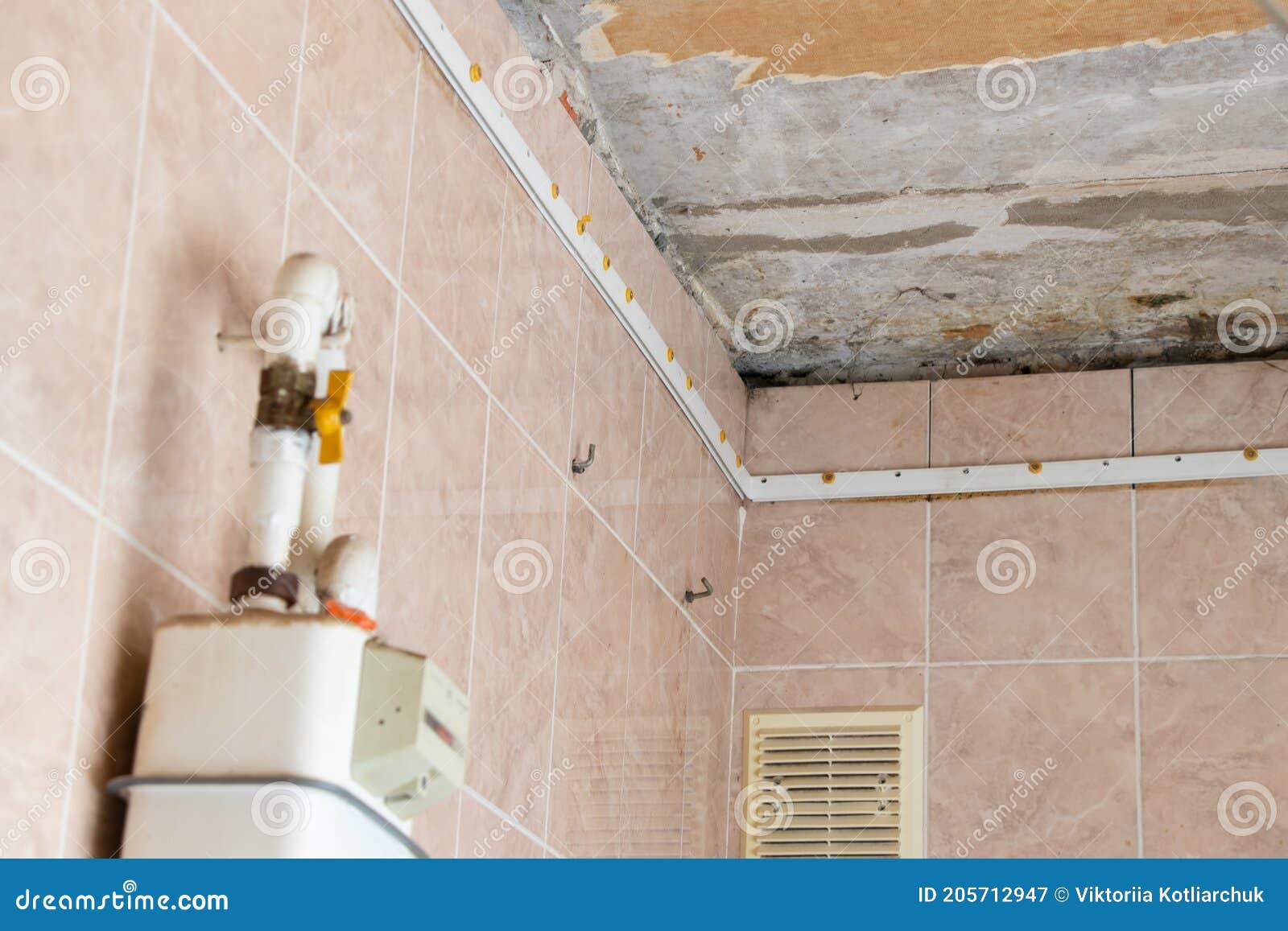 Dismantling of the Ceiling for Renovation in the Apartment, the Ceiling ...