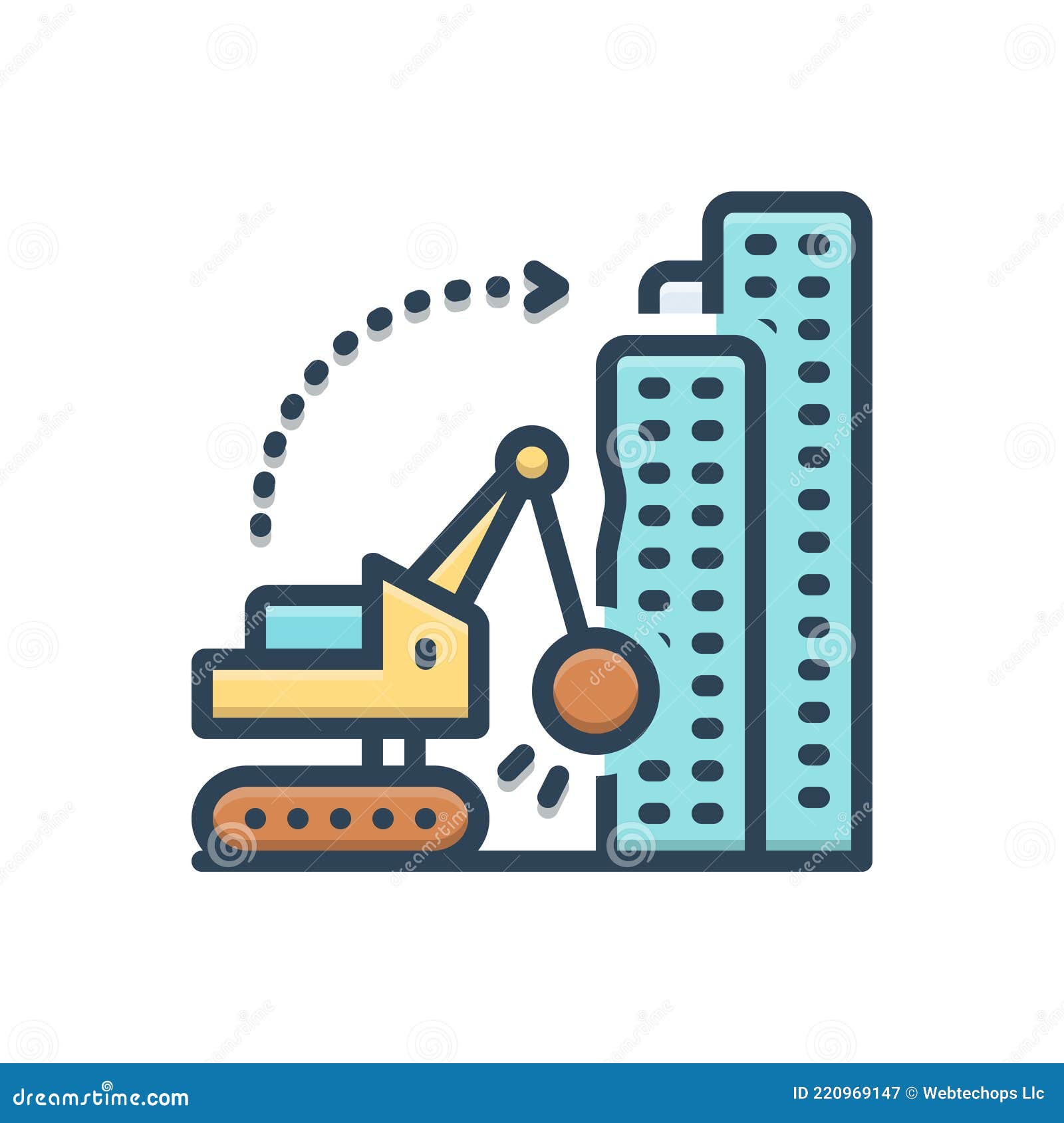Color Illustration Icon for Dismantling, Building and Demolition Stock ...