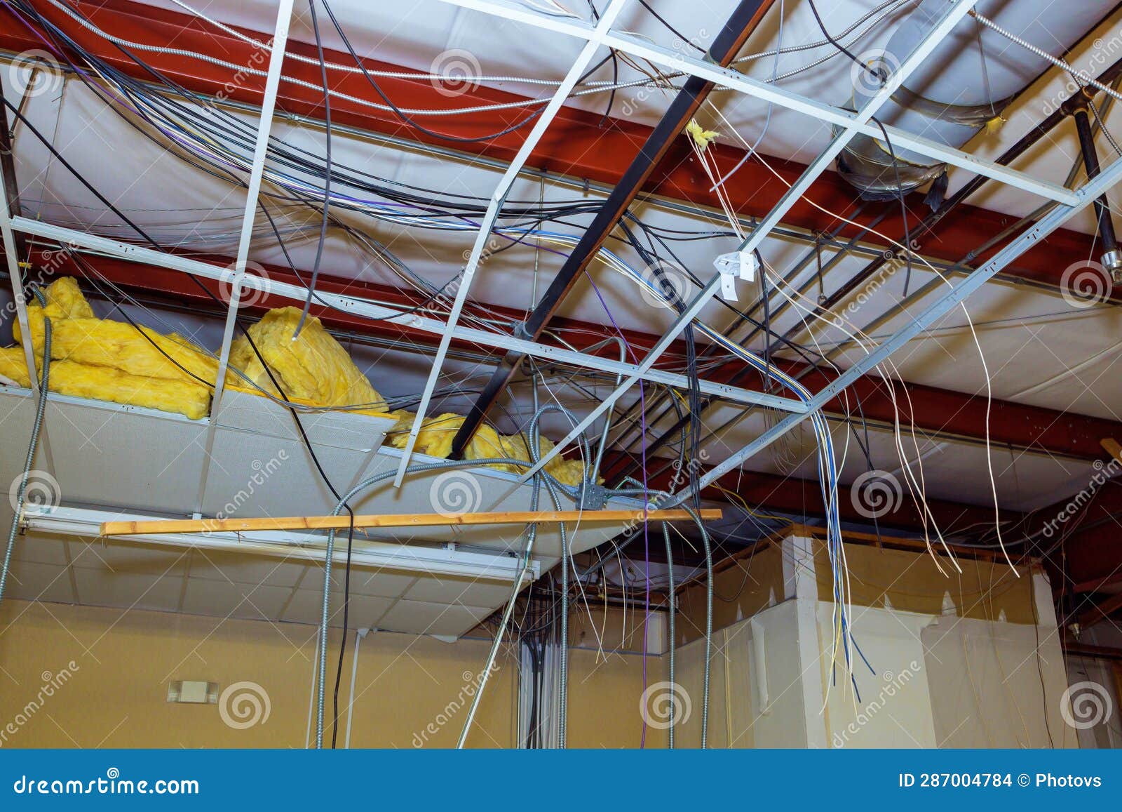 Dismantling of Old a Ceiling is Integrated into Ceiling Works during ...