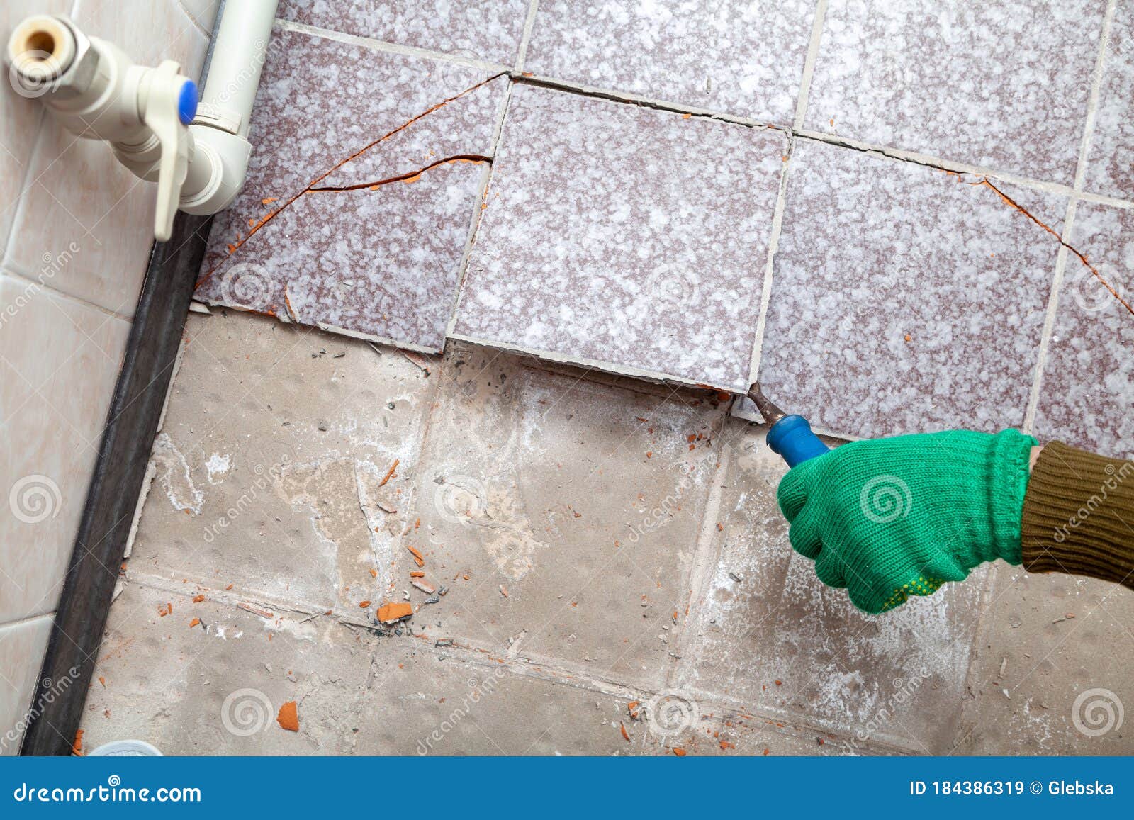 Hands Take Tile with Chisel Stock Image - Image of percussion ...