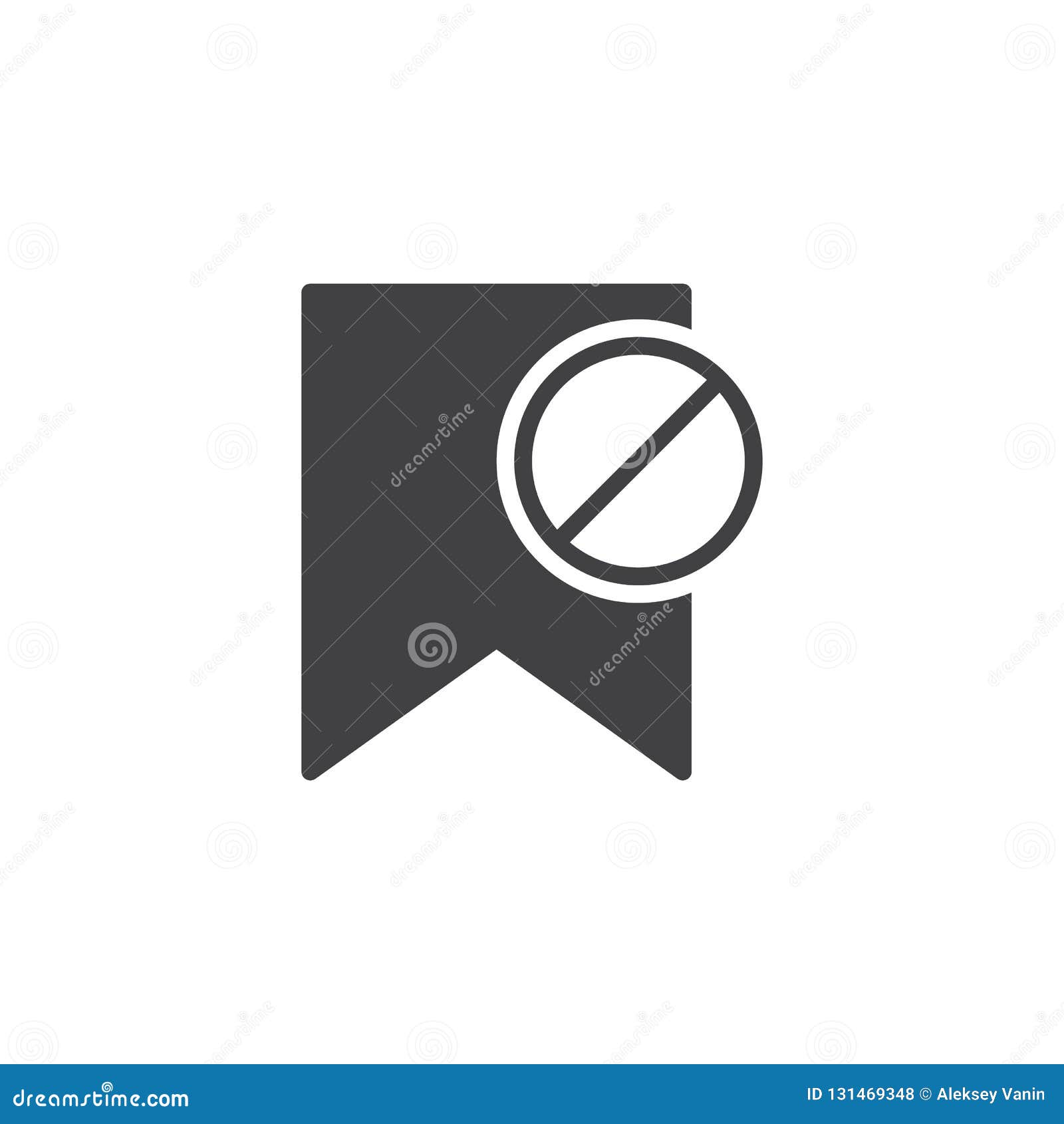 Dismiss Bookmark Vector Icon Stock Vector - Illustration of reject ...