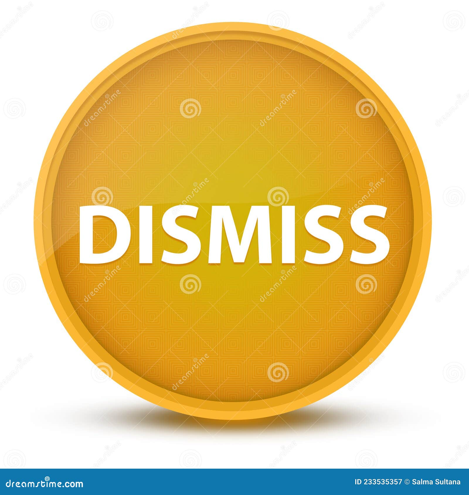 Dismiss Luxurious Glossy Yellow Round Button Abstract Stock ...