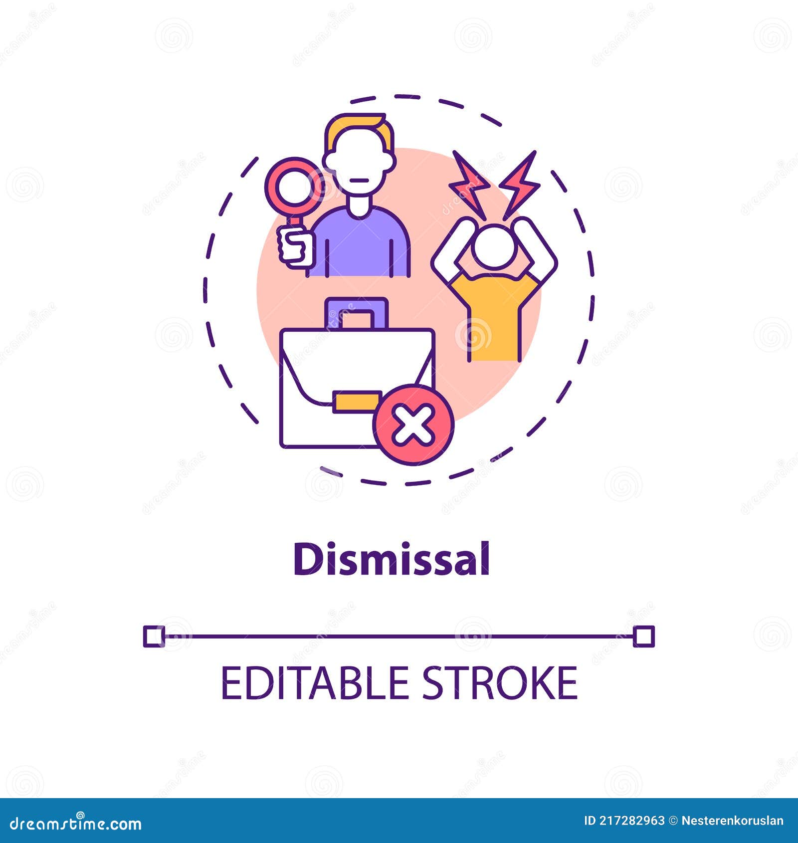 Dismissal concept icon stock vector. Illustration of fired - 217282963