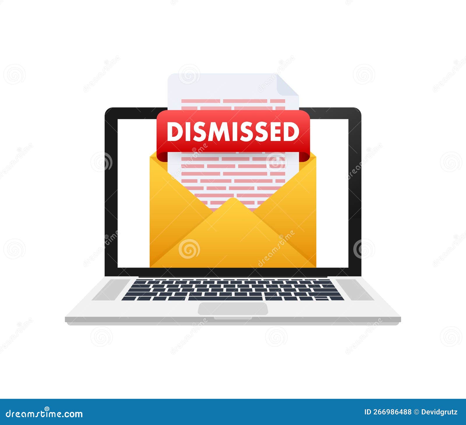 Dismissal Document, Dismissed Stamp. Getting Fired. Vector Stock ...