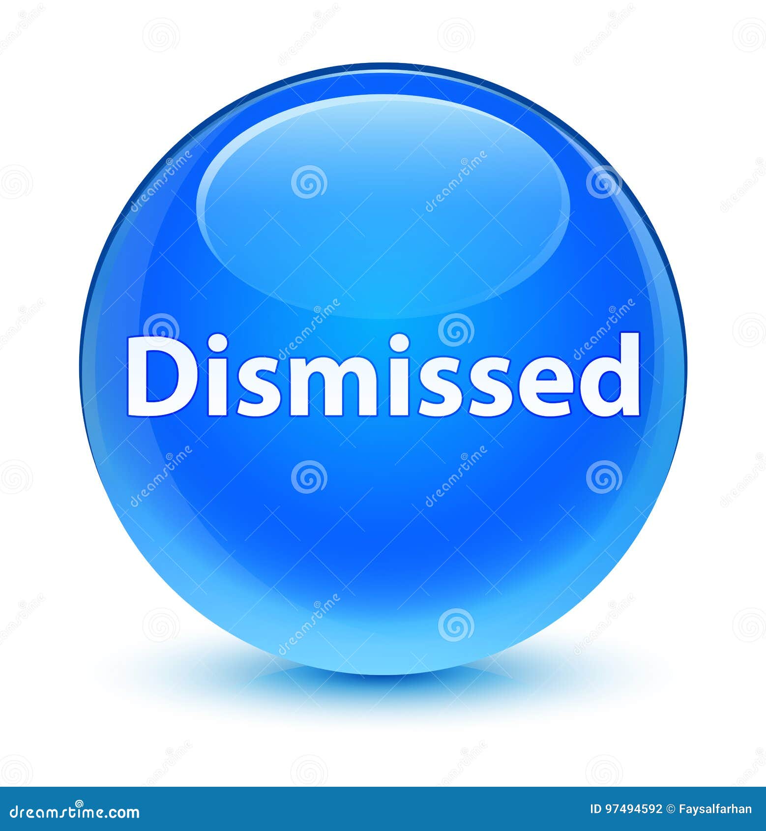 Dismissed Glassy Cyan Blue Round Button Stock Illustration ...