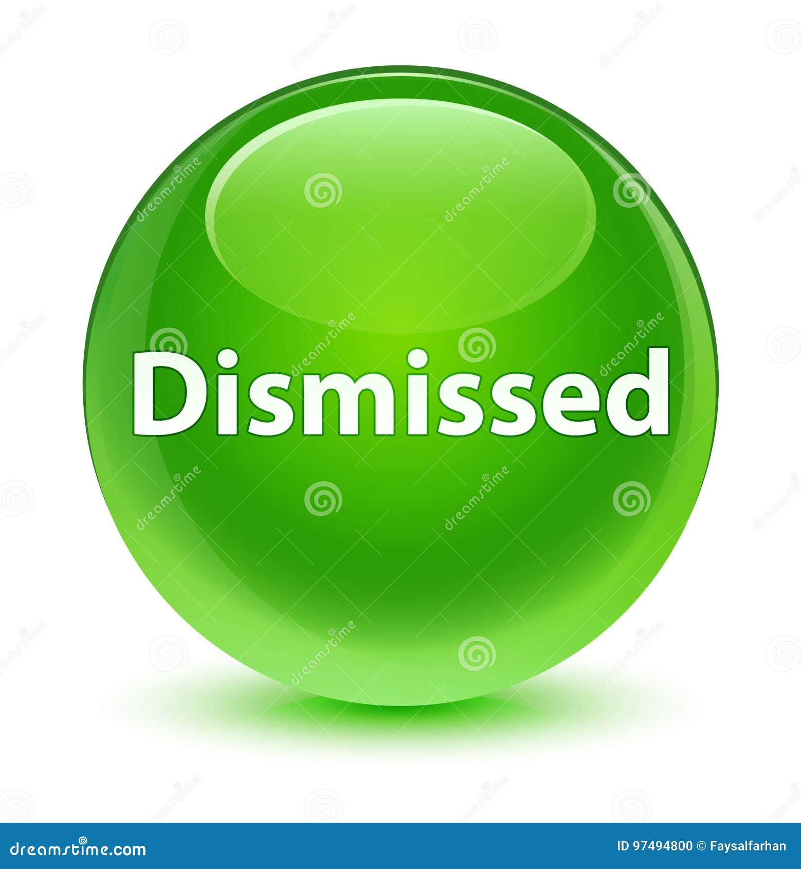 Dismissed Glassy Green Round Button Stock Illustration - Illustration ...