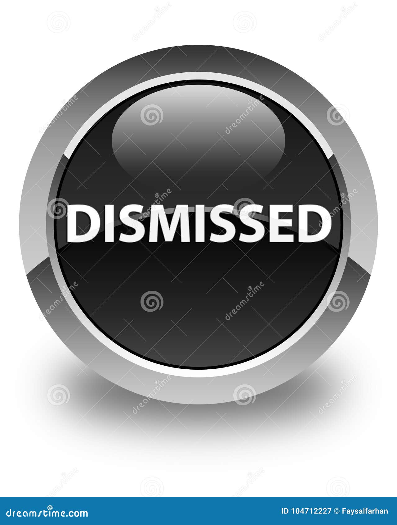 Dismissed Glossy Black Round Button Stock Illustration - Illustration ...