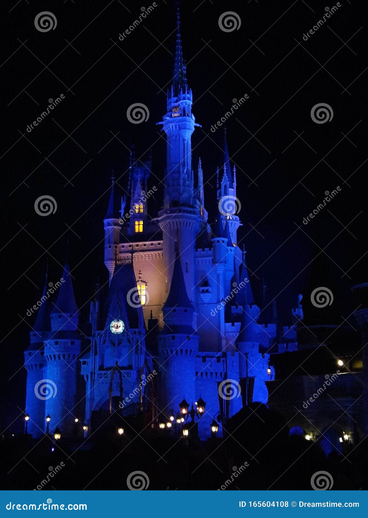 Disney Castle Magic Kingdom Night Editorial Stock Photo - Image of ...