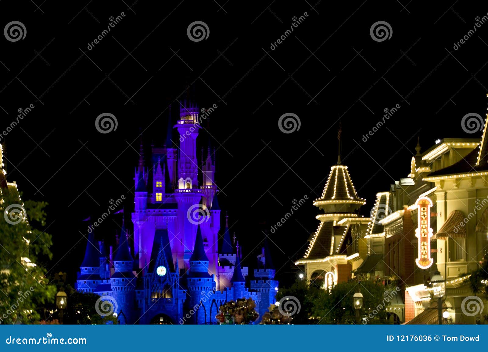 Disney Castle at Night editorial photo. Image of happiest - 12176036
