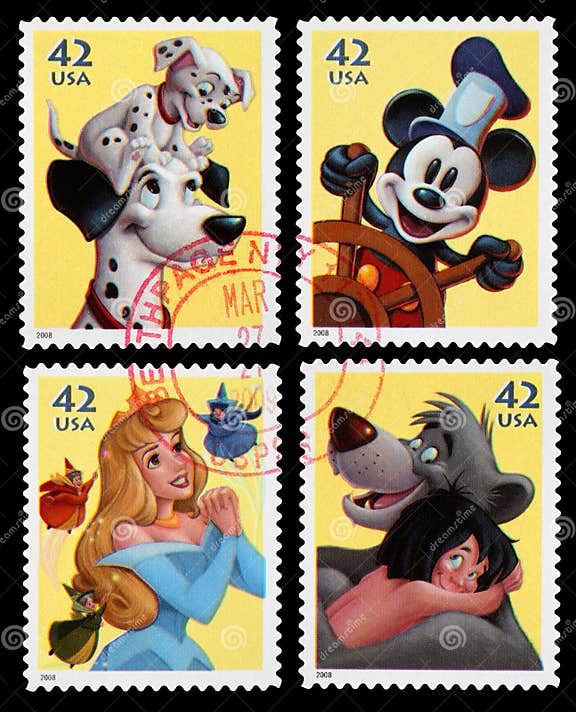 Disney Character Postage Stamps Editorial Photo - Image of paper ...