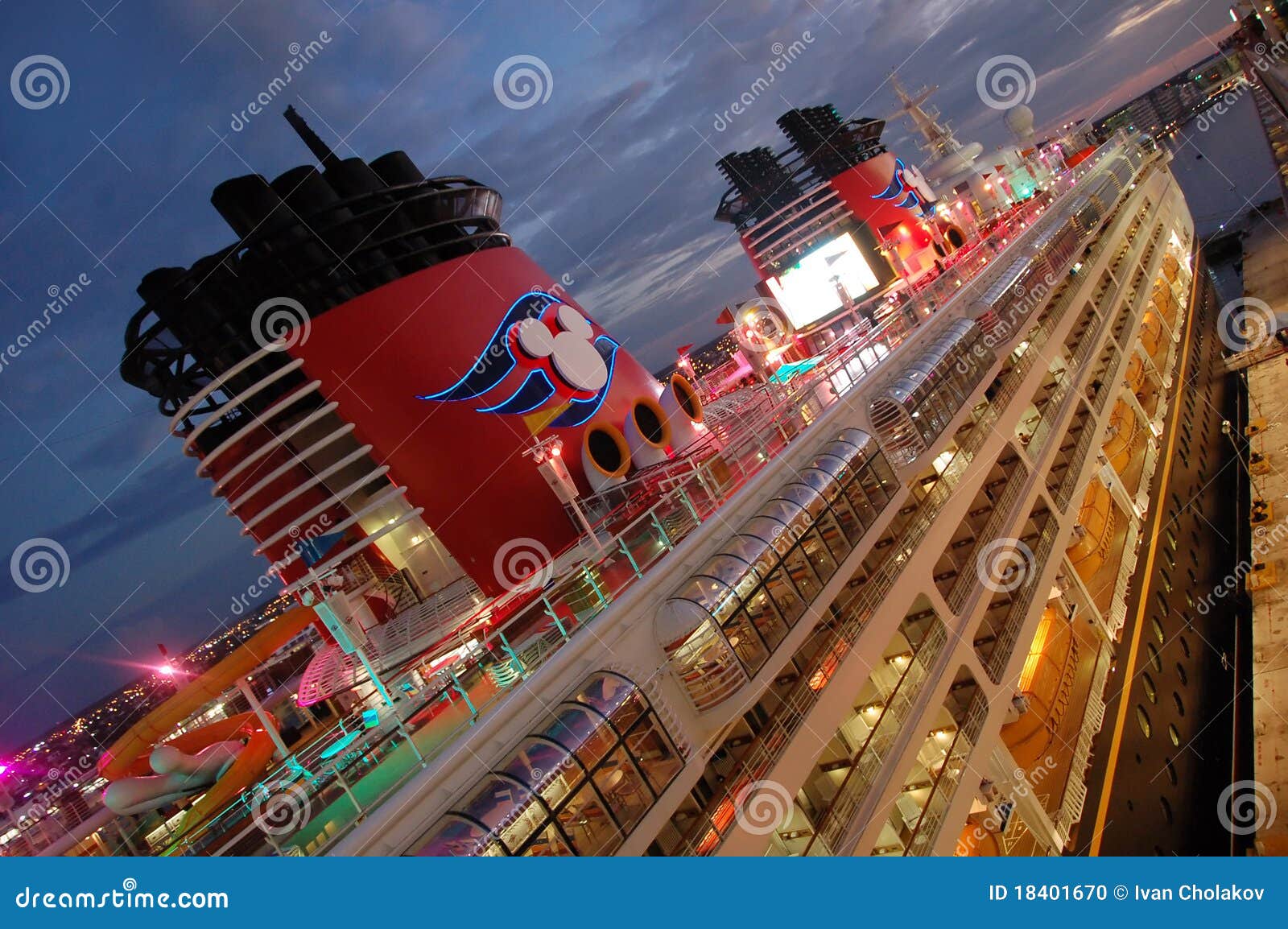Disney Cruise Ship at Night Editorial Image - Image of magic, mexico ...