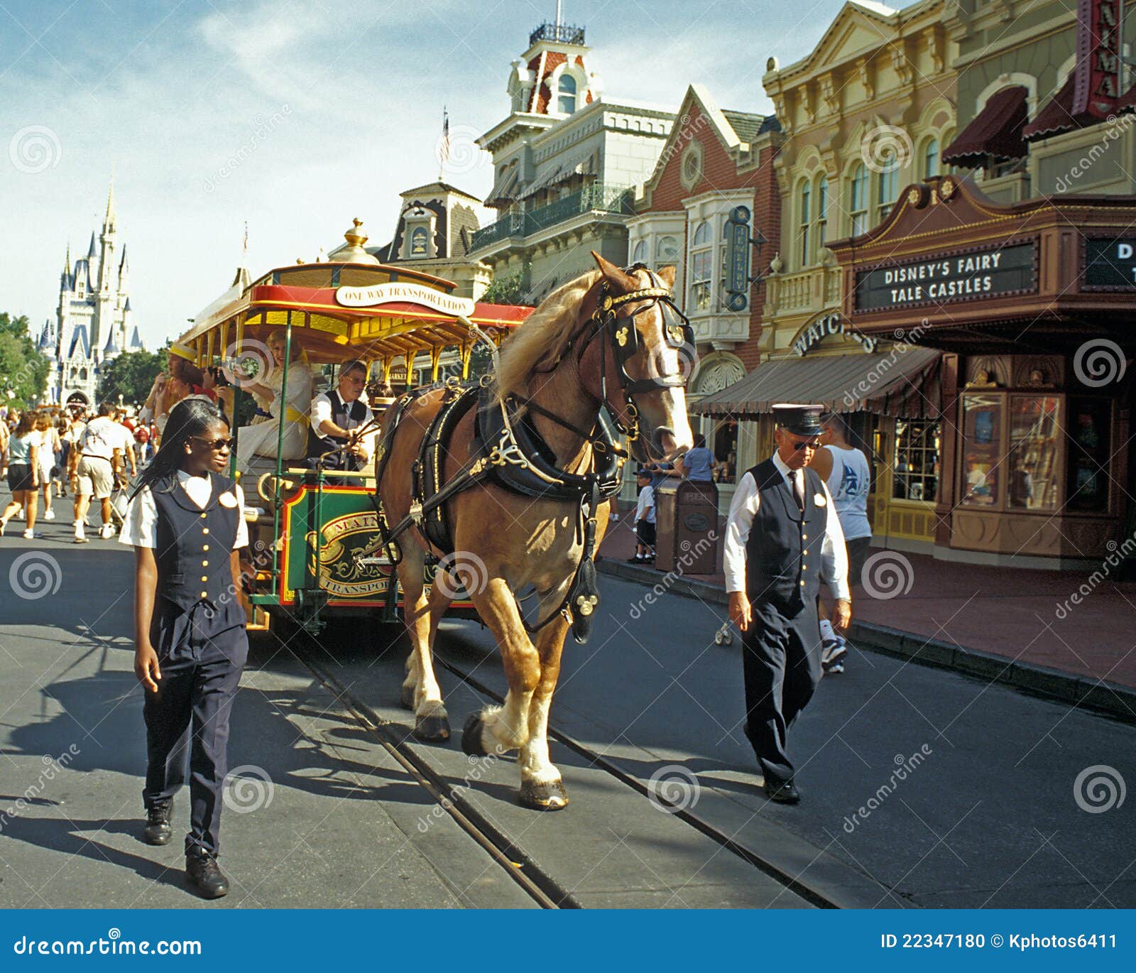 Disney Horse Drawn Trolley editorial image. Image of outdoors - 22347180