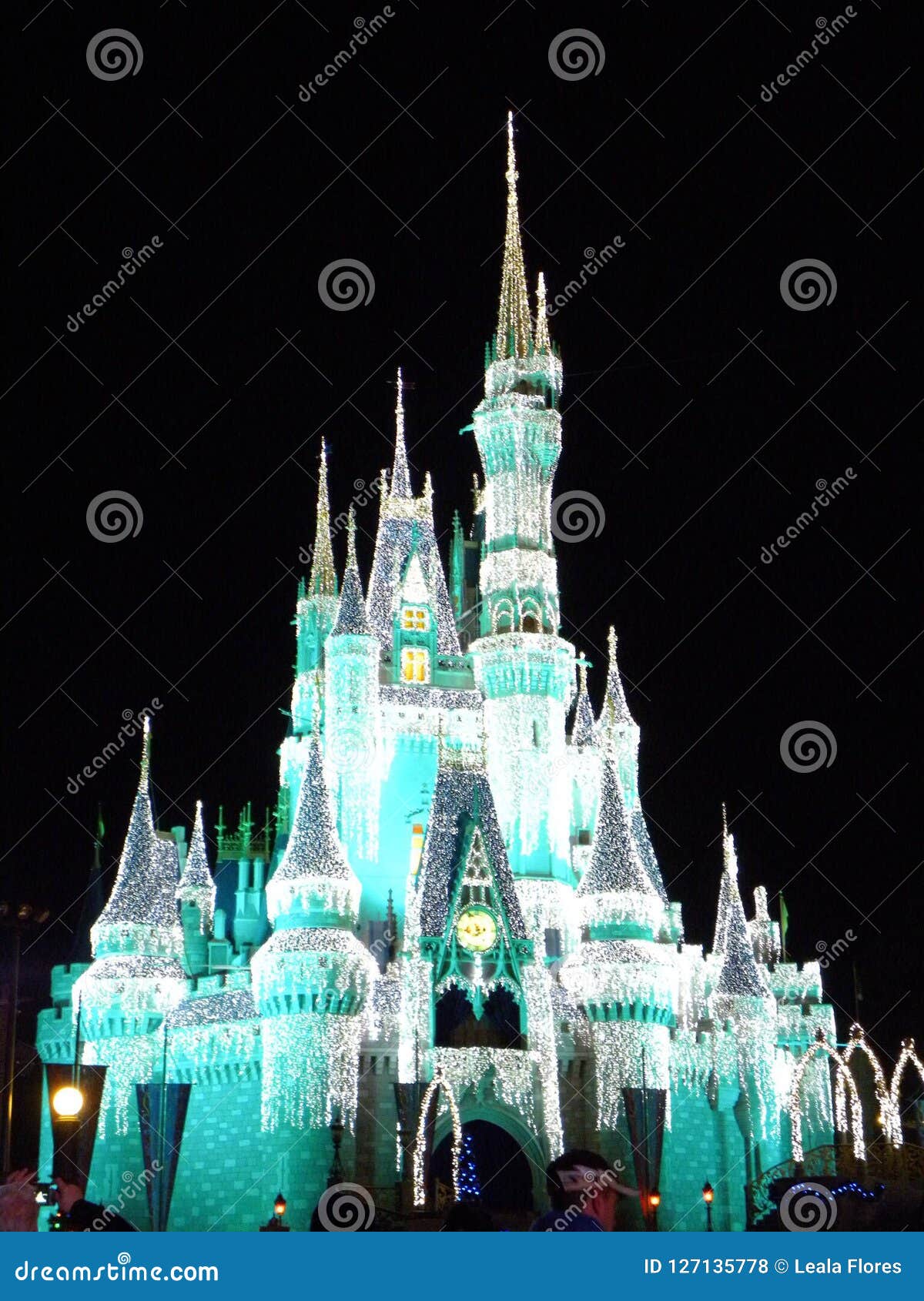 Disney slott redaktionell arkivfoto. Bild av natt, orlando - 127135778