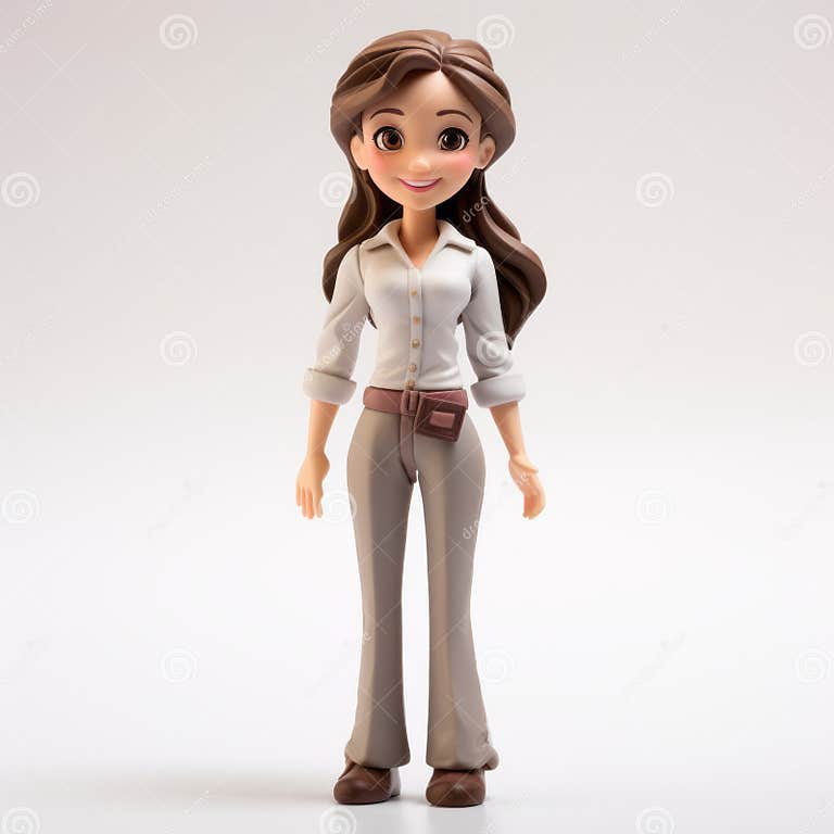 Disney Style Female Doodle Figure With Toy Like Proportions Stock Illustration Illustration Of