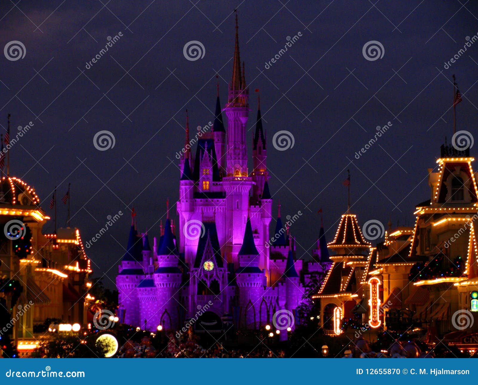 Disneyworld Magic Kingdom Castle Lights 4 Editorial Image - Image of ...