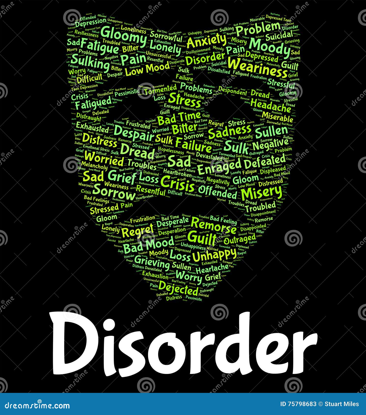 Disorder Word Represents Wordcloud Words and Malady Stock Illustration ...