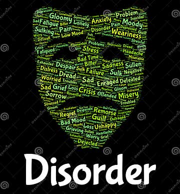 Disorder Word Represents Wordcloud Words and Malady Stock Illustration ...