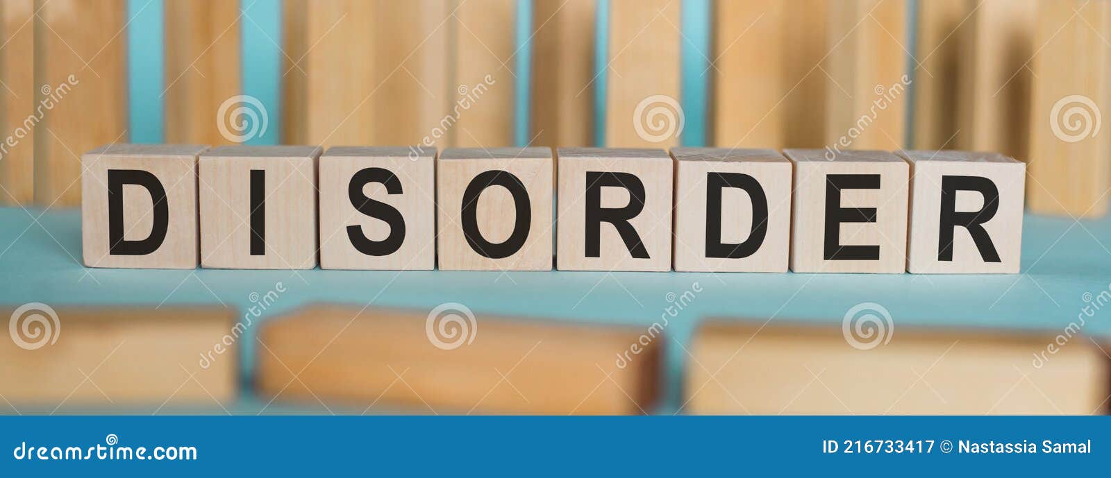 DISORDER Word Written on Wooden Blocks on Light Blue Background Stock ...