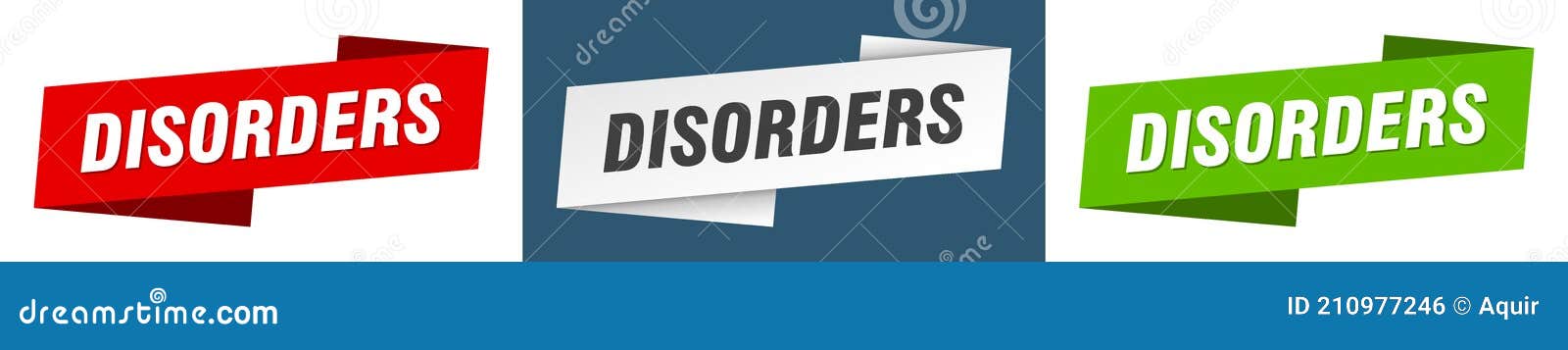 Disorders Banner. Disorders Ribbon Label Sign Set Stock Vector ...