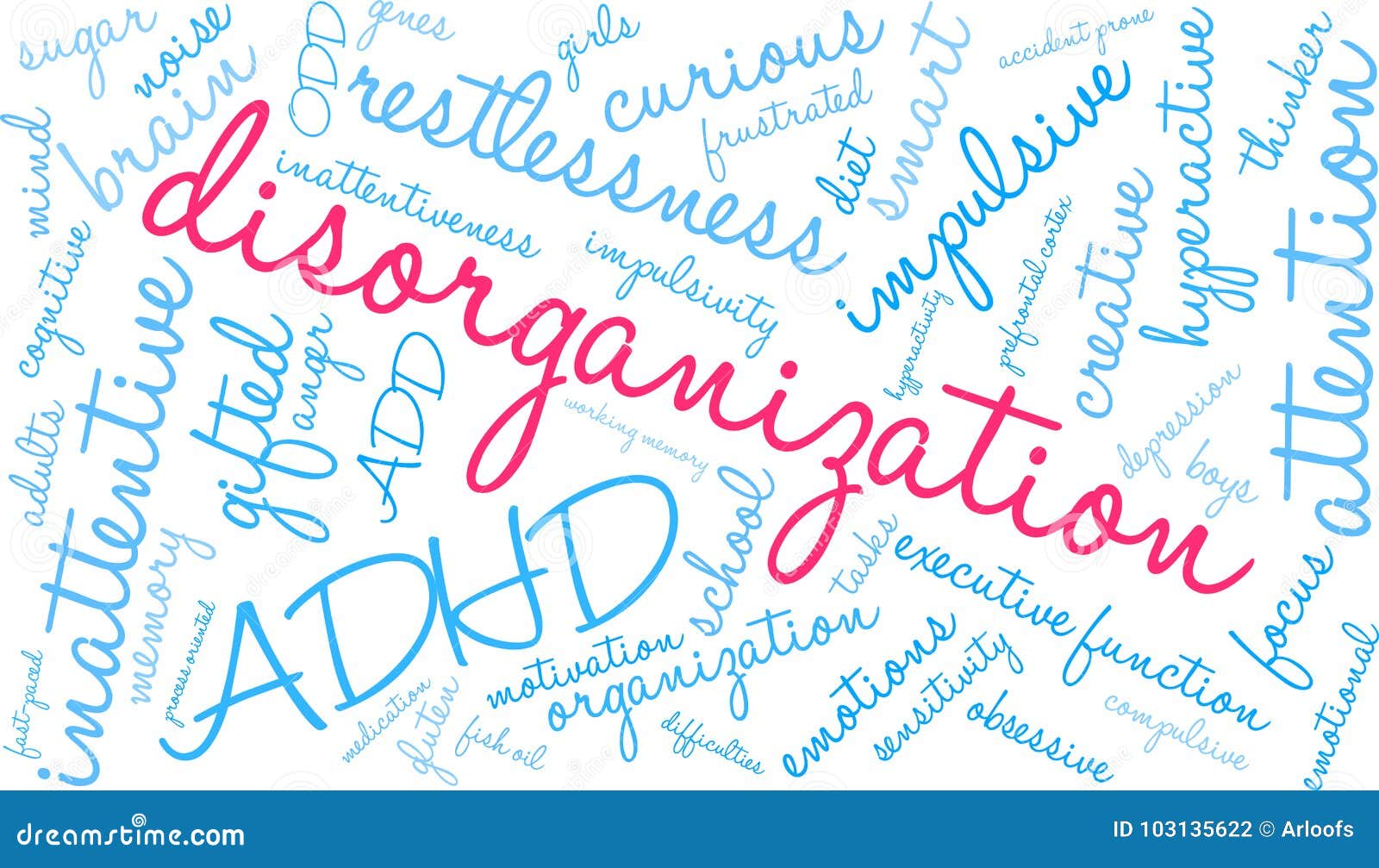 Disorganization Word Cloud stock illustration. Illustration of ...