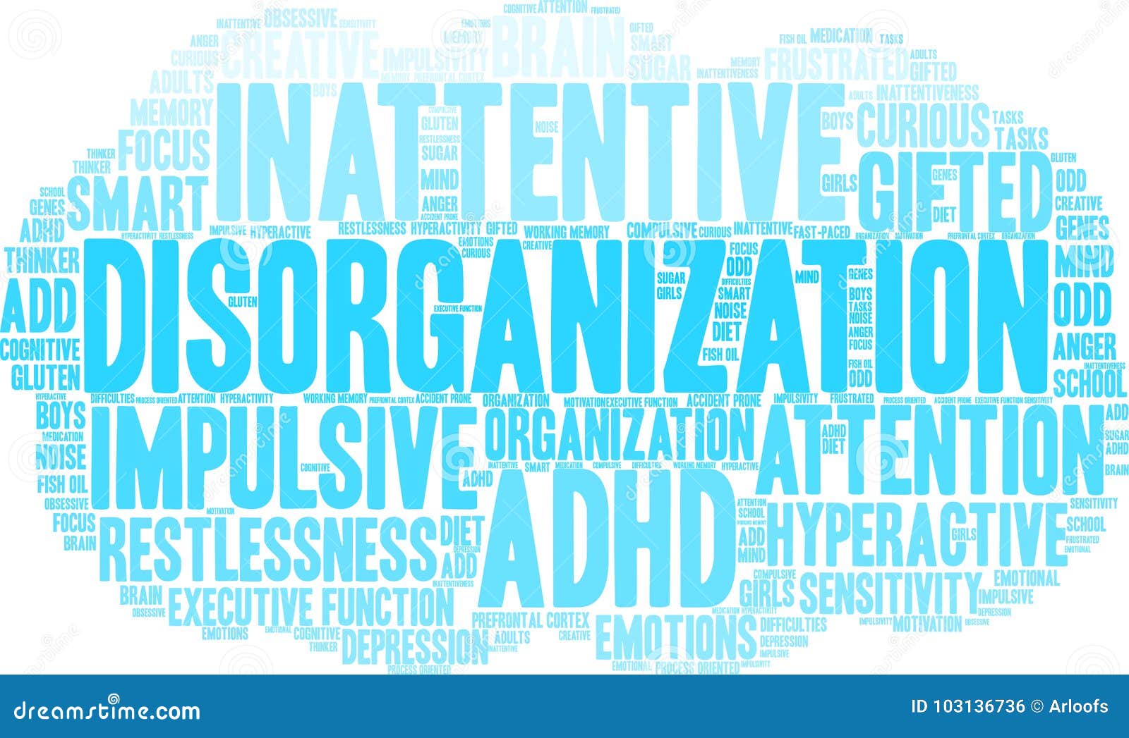 Disorganization Word Cloud stock illustration. Illustration of creative ...