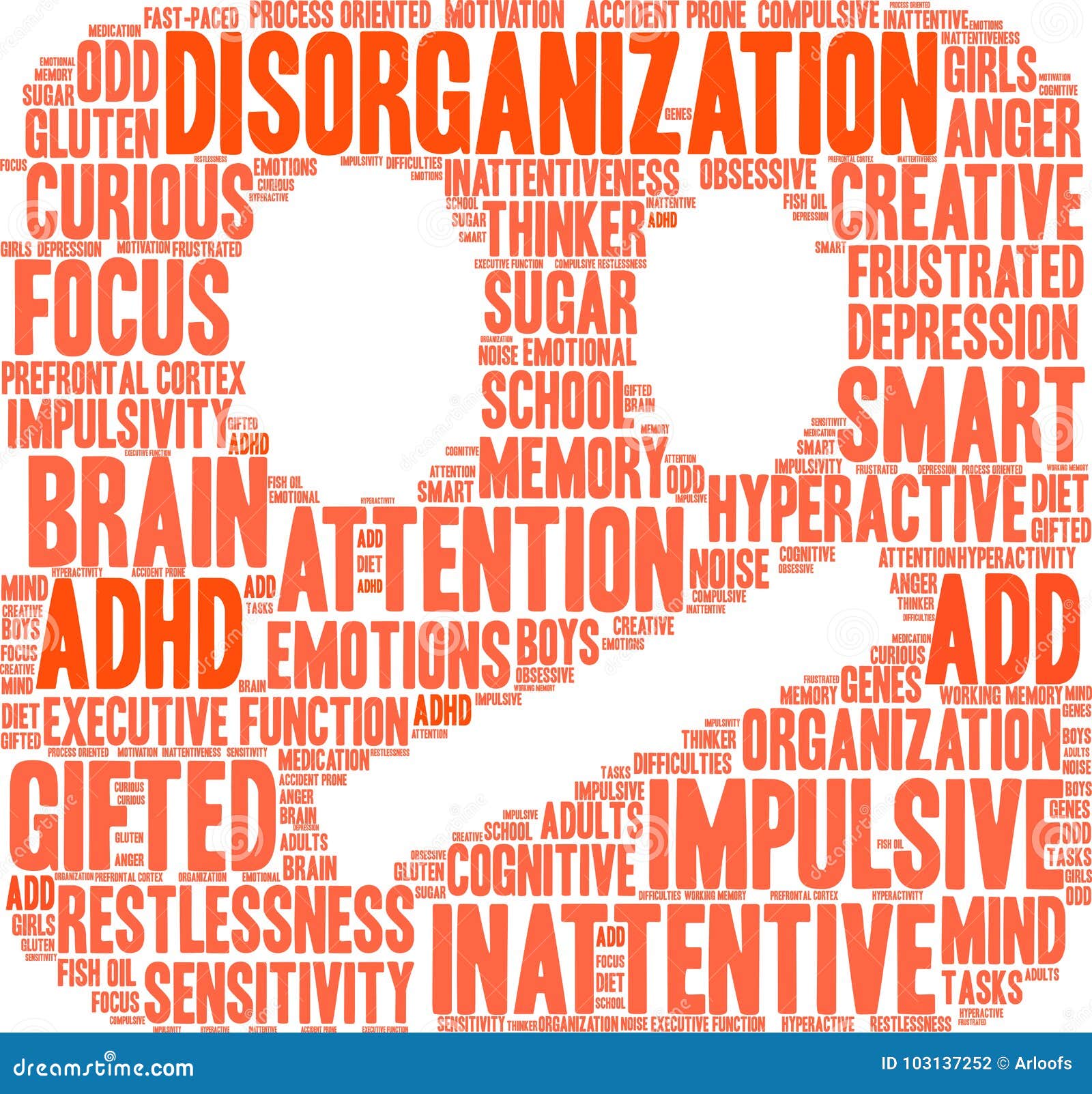 Disorganization Word Cloud stock illustration. Illustration of ...